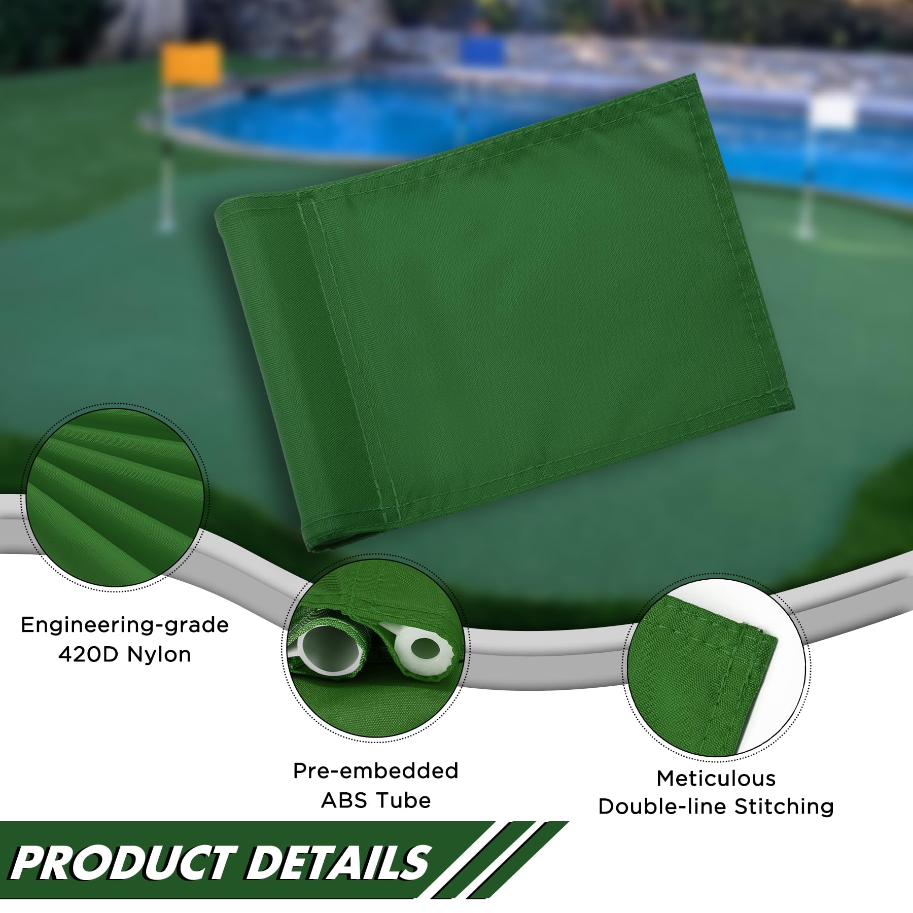 Snapklik.com : KINGTOP Golf Flag 8x6 Inch - Plain Green
