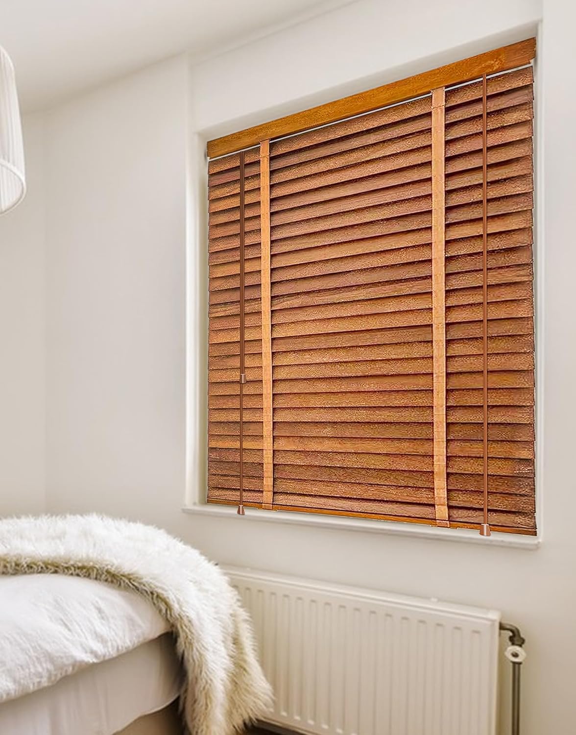 BOTOWI Wooden Venetian Blind, 5 cm, Slats Roller Blind, Solid Wood ...