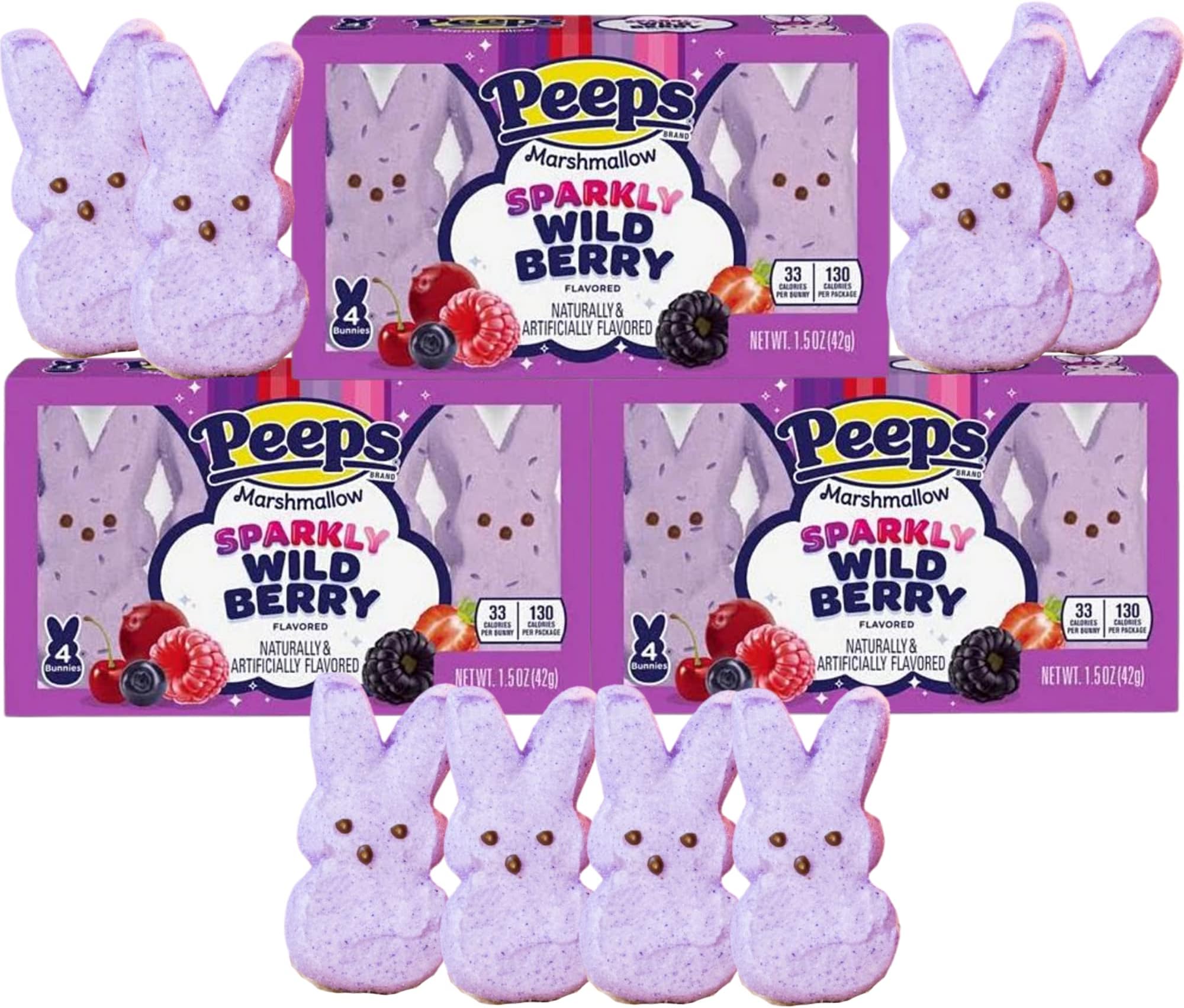 Amazon.com : Peeps Purple Easter Bunny Marshmallow Candy, 3 Ounce, Pack ...
