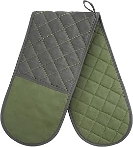 Amazon.com: AUAUY Black Double Oven Mitts, 250°C/482°F Heat Resistant ...