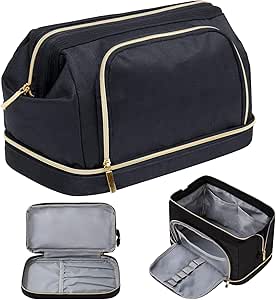 Amazon.com: TAPMEI Large Nylon Makeup Bag,Double Layer Large Capacity ...