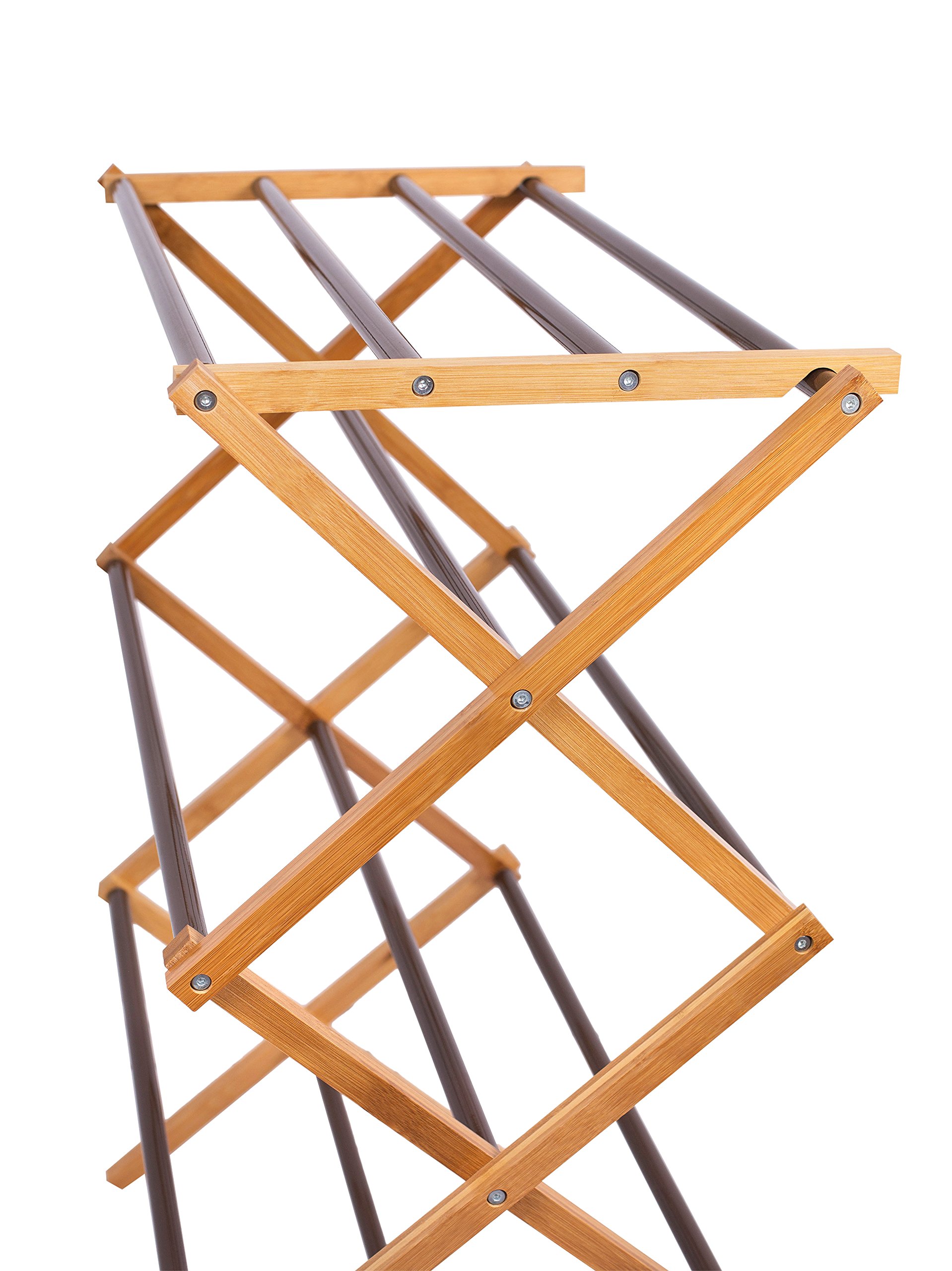 Buy BIRDROCK HOME Folding Steel Clothes Drying Rack - 3 Tier - Water ...