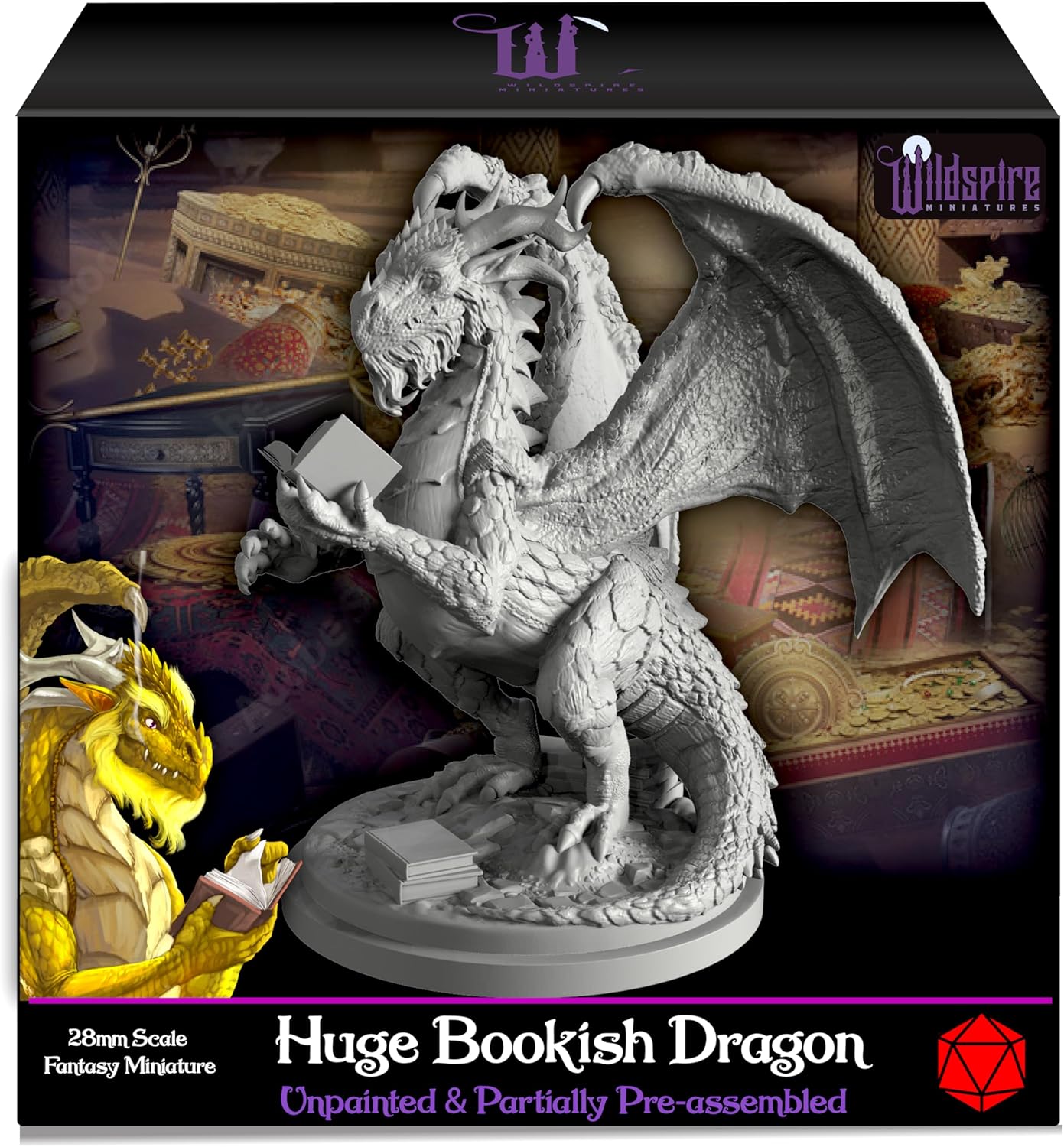 Amazon.com: Wildspire Fantasy Bookish Dragon Paintable DND Miniature ...