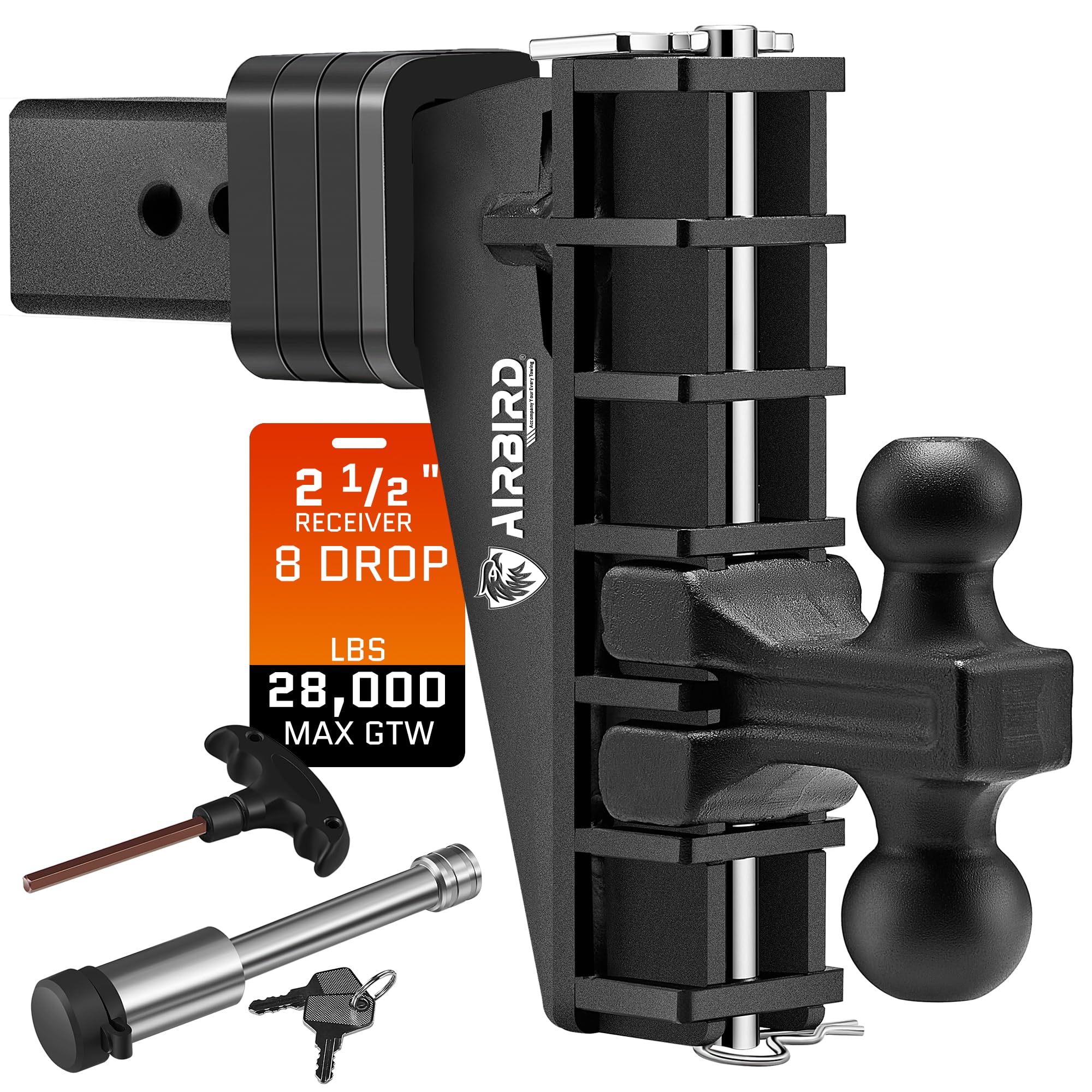 8000lbs Hitch FLEXHITCH Adjustable Trailer Hitch - 6 Position Height ...