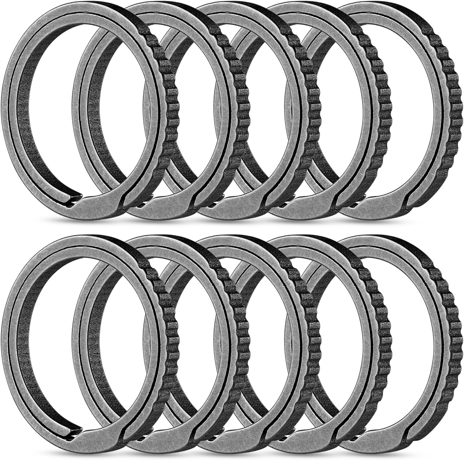 Amazon.com: FEGVE Small Titanium Side Pushing Keychain Rings, Easy Open ...