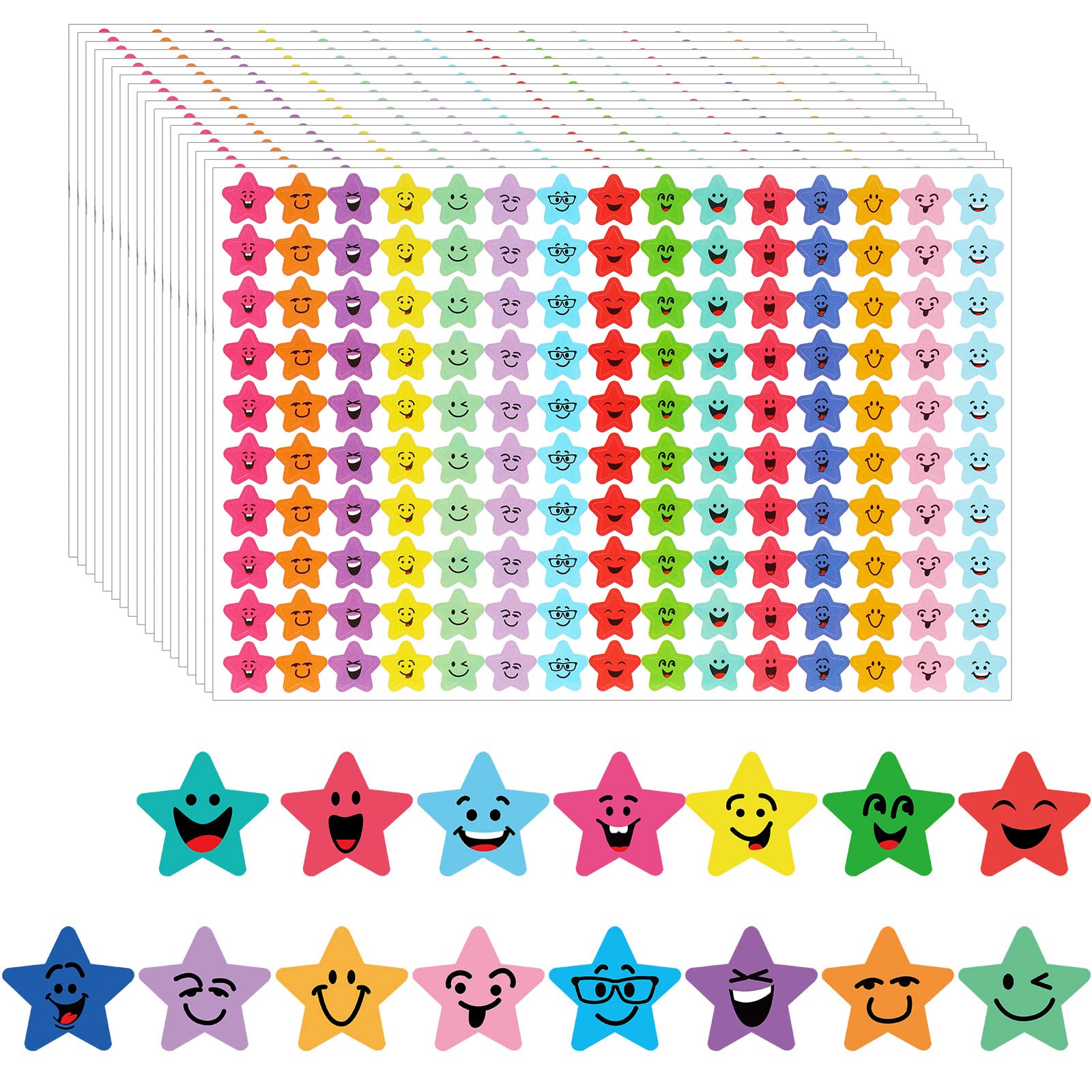 Snapklik.com : Star Stickers, 6750Pcs Happy Smile Face Stickers 15 ...