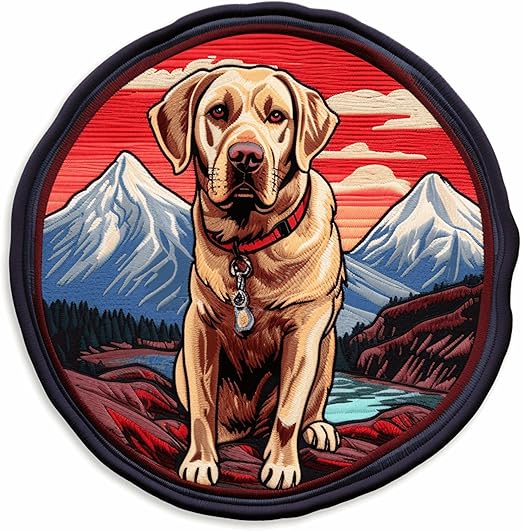 Amazon.com: Yellow Labrador Dog Patch 3" Iron-on Embroidered Sublimated ...