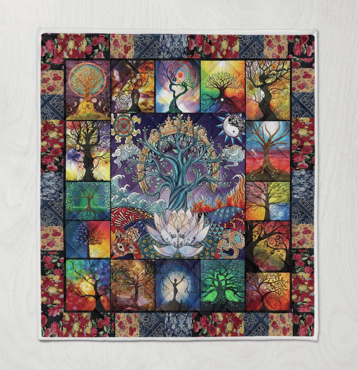 Amazon.com: Tree of Life Quilt Blanket, Quilt Bedding Set, Custom Quilt ...