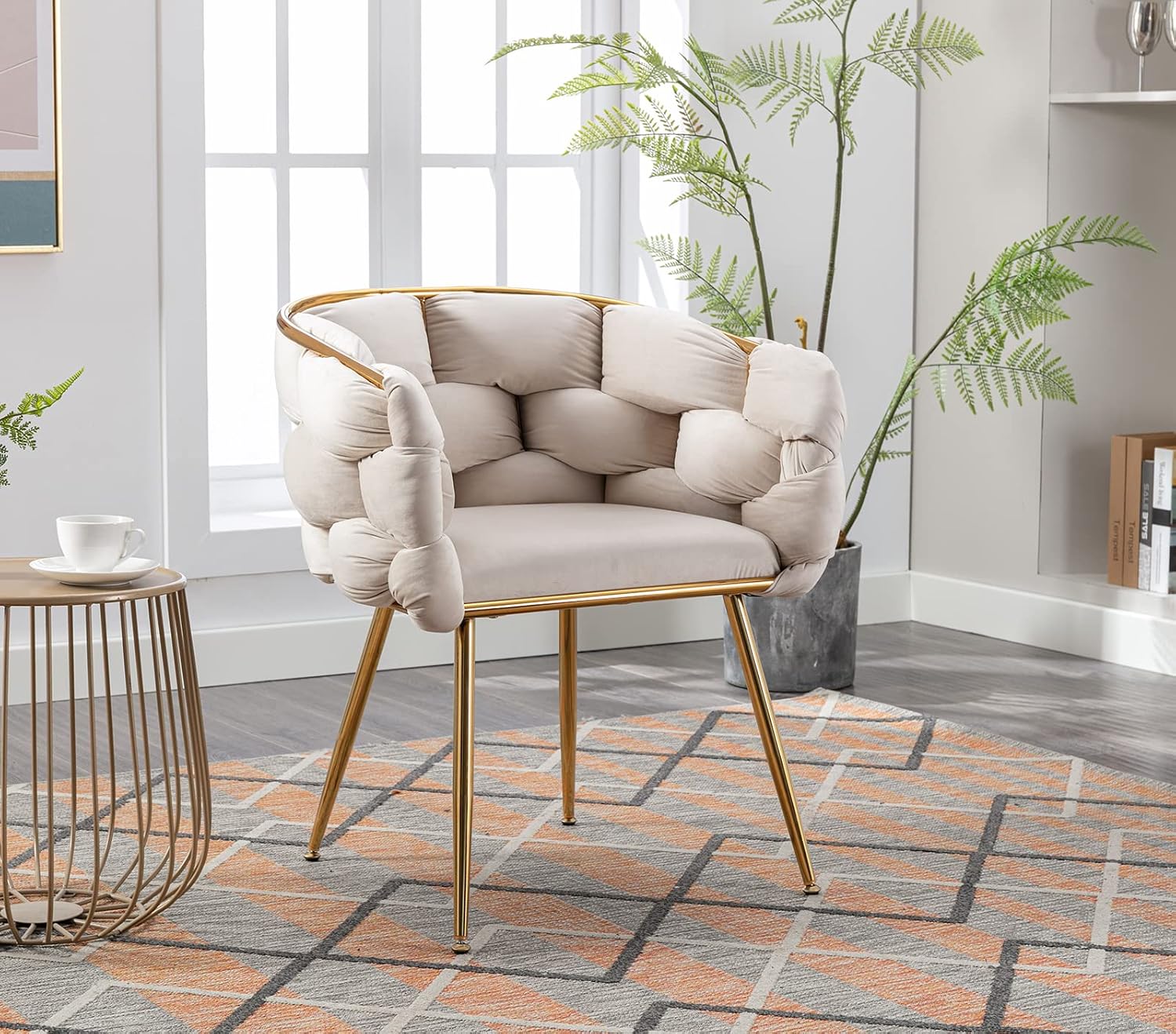 Amazon.com: KINFFICT Modern Velvet Accent Chair, Upholstered Leisure ...