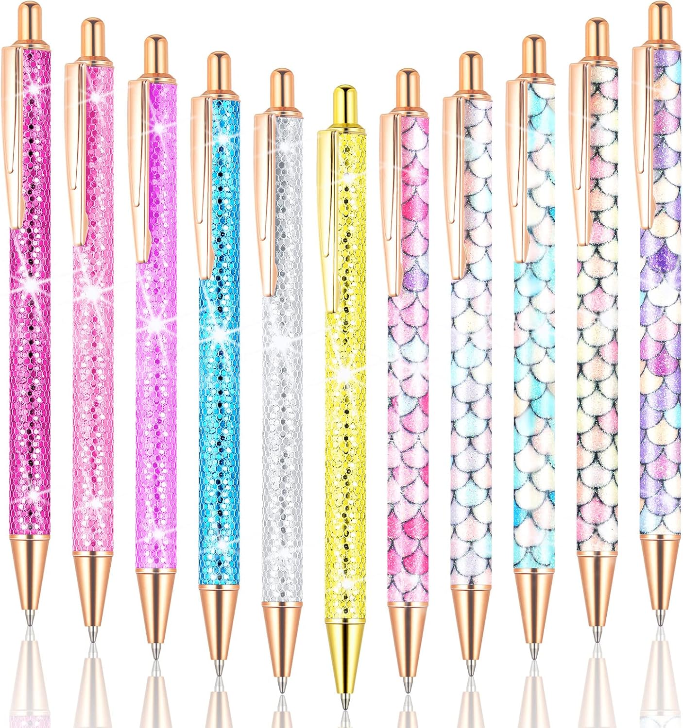 Amazon.com : Jspupifip 11 Pcs Fancy Ballpoint Pens Set Multicolor Metal ...