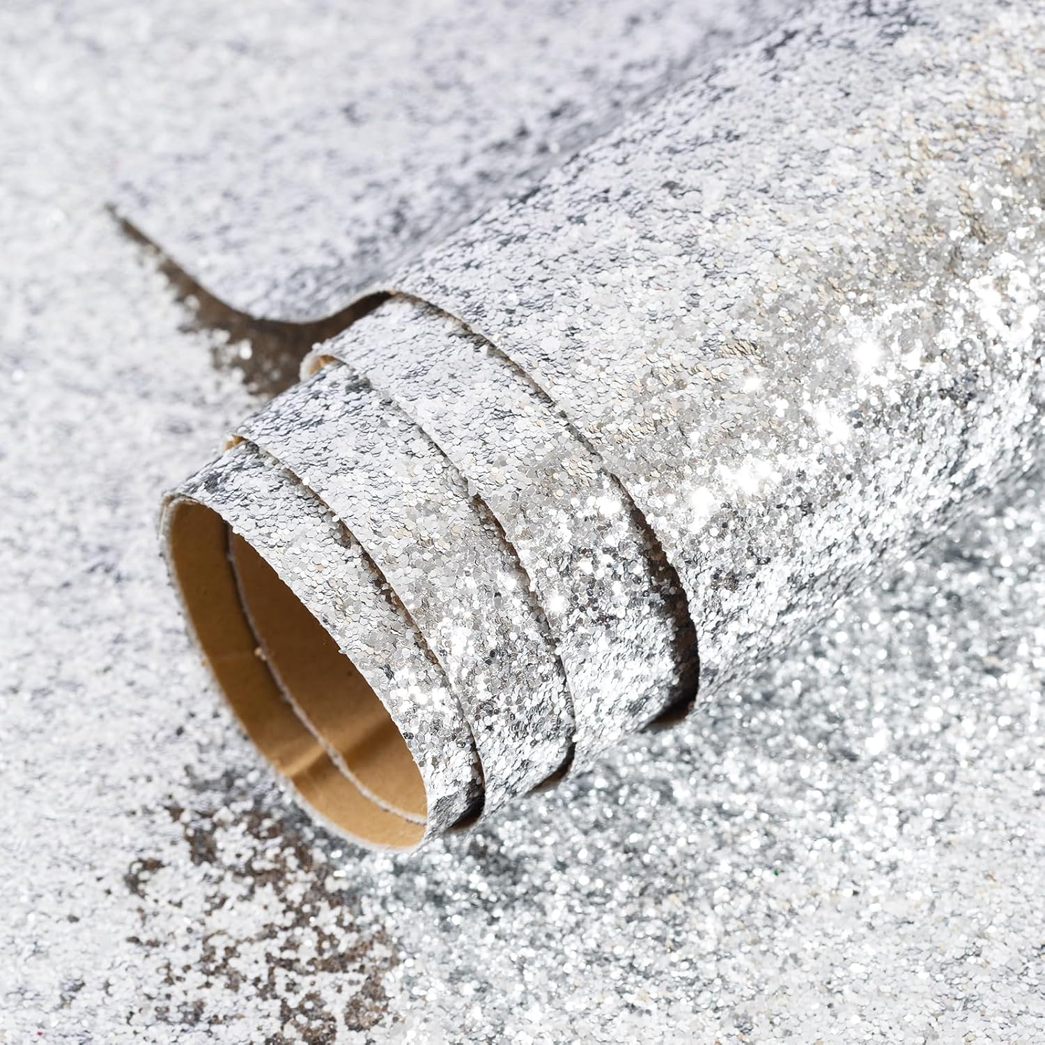 Silver Glitter Wallpaper Peel and Stick for Girly Bedroom Backgrounds ...