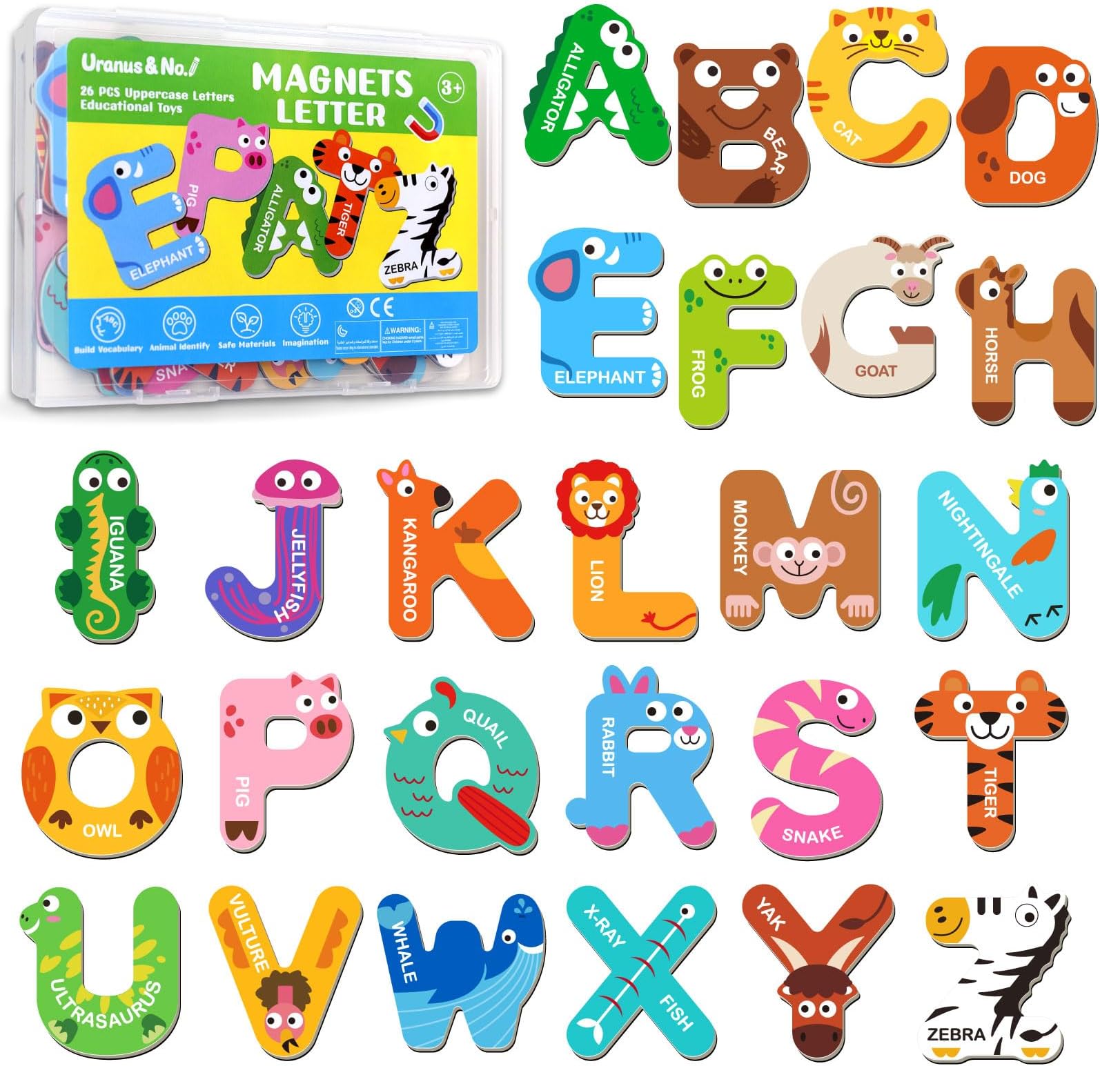 Amazon.com: Magnetic Letters Set for Toddlers - Foam Alphabet Letters ...