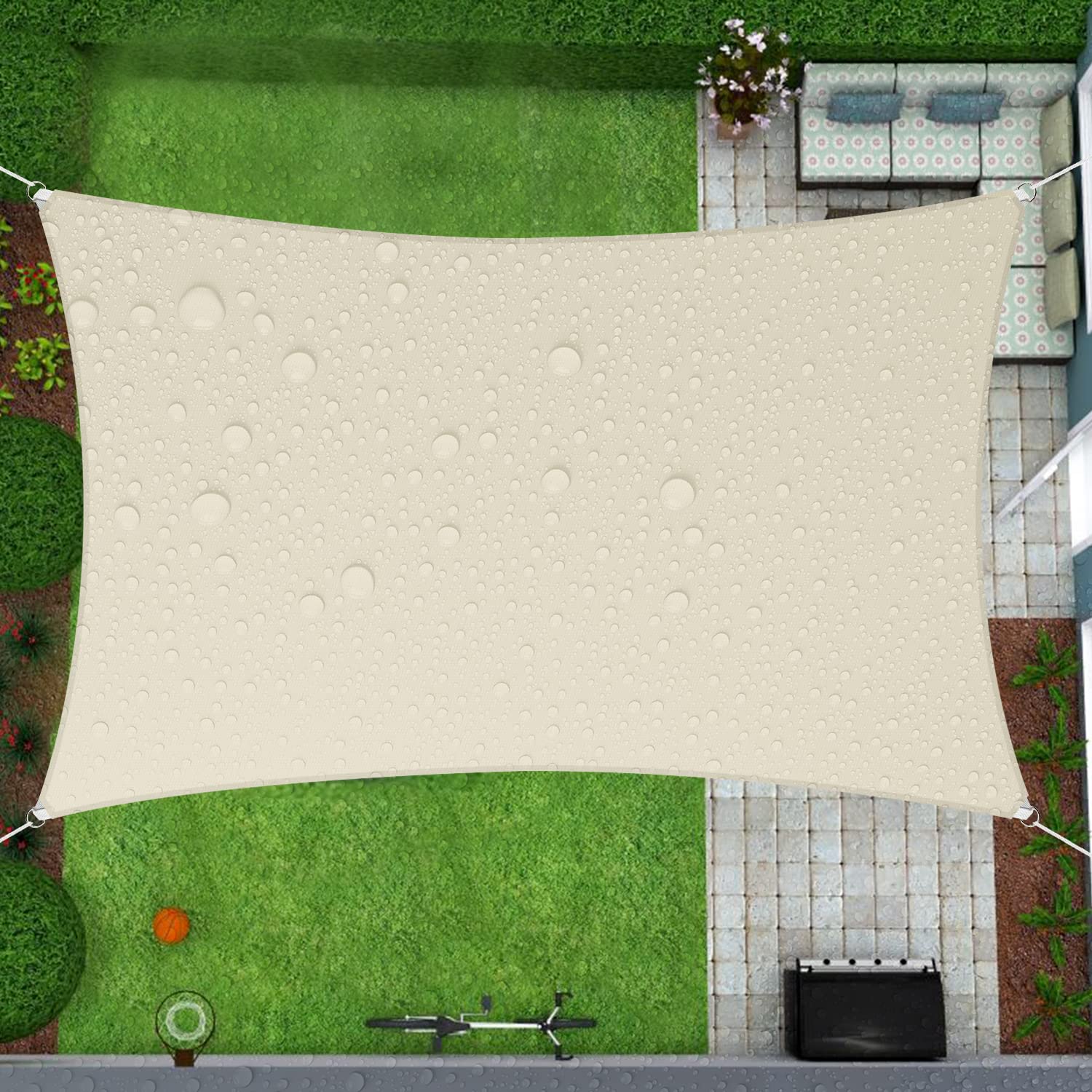 Snapklik.com : COARBOR 16x16 Waterproof Sun Shade Sail Rectangle Canopy ...