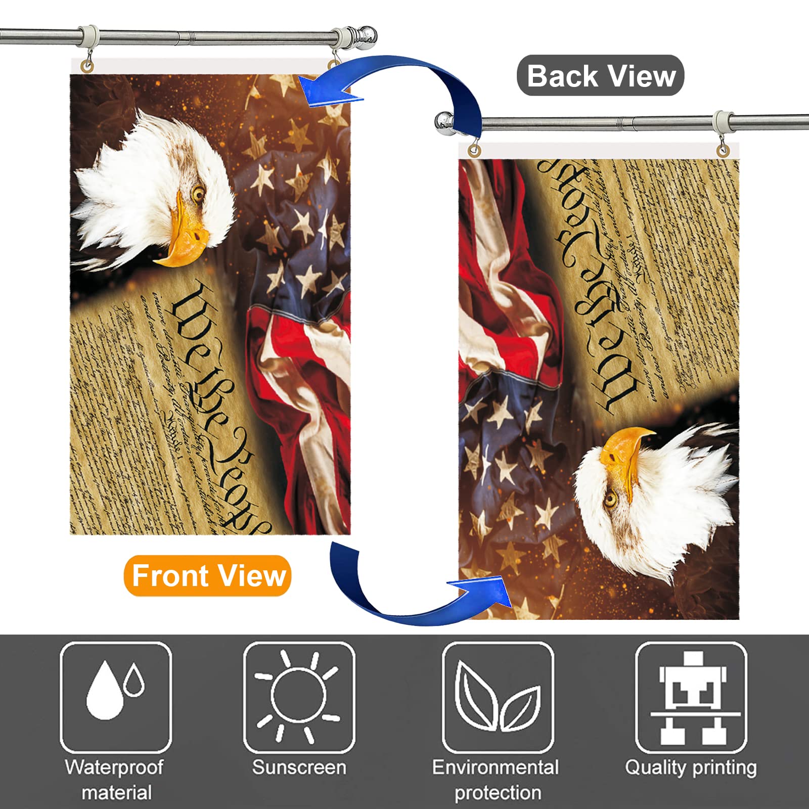 Eagle And Constitution Flag Watermark