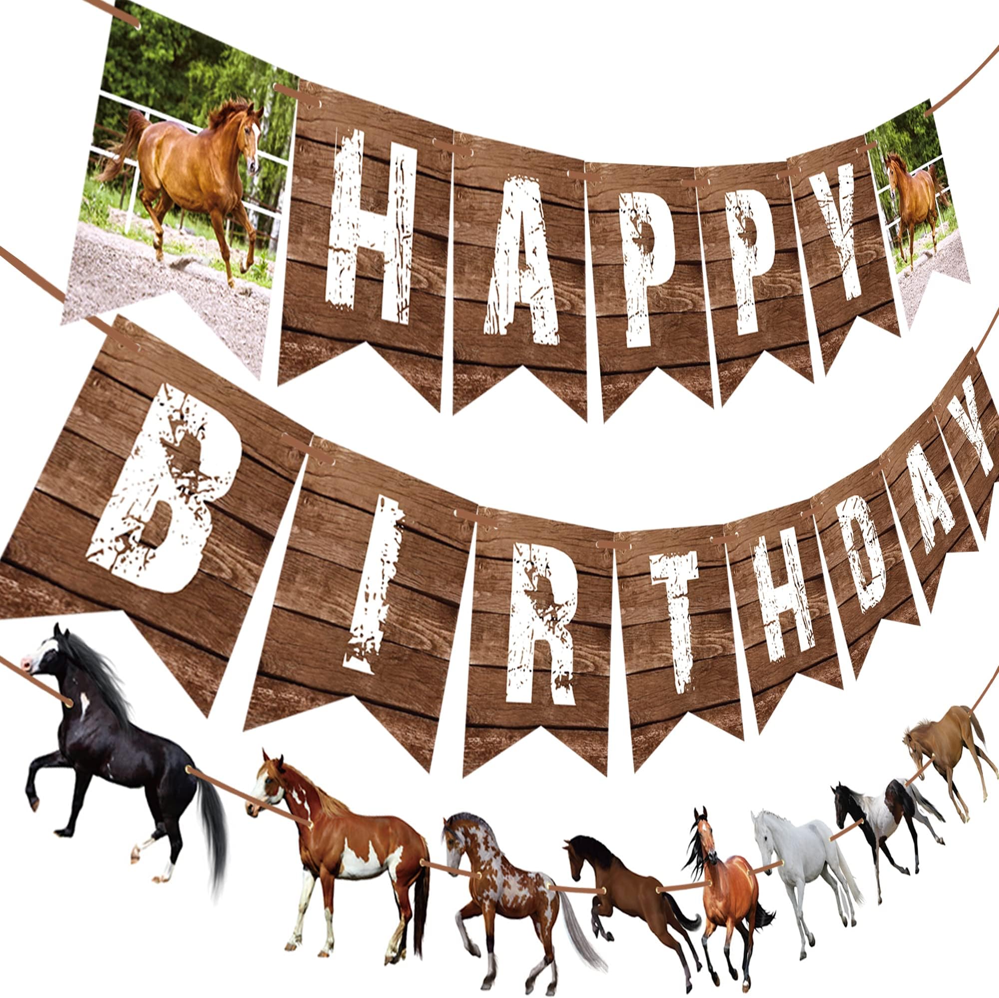 Amazon.com: Horse Party Banners Horse Party Decorations 3Pcs Horse ...