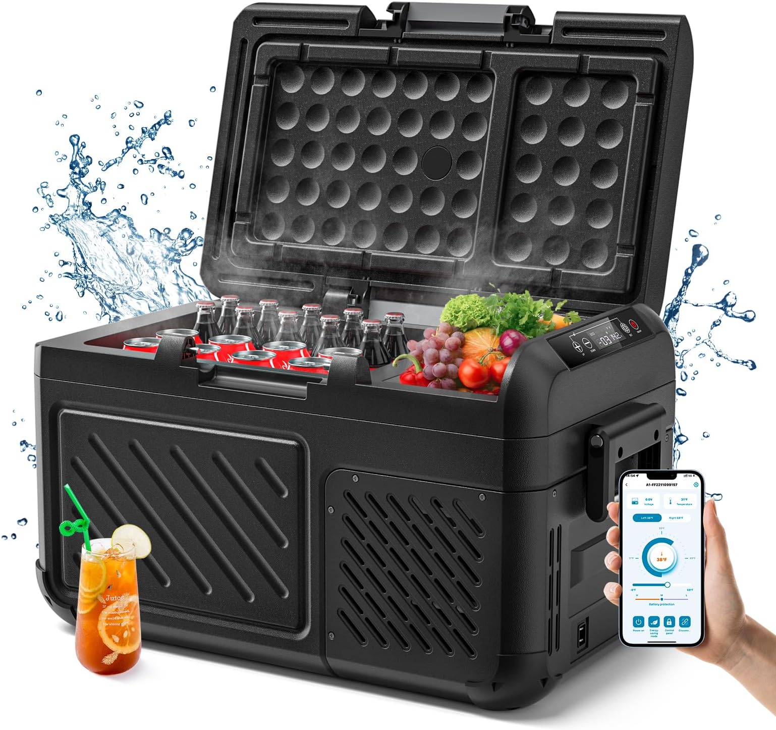 Amazon.com: EENOUR D45 12V Car Refrigerator Portable Freezer 48Qt/45L ...