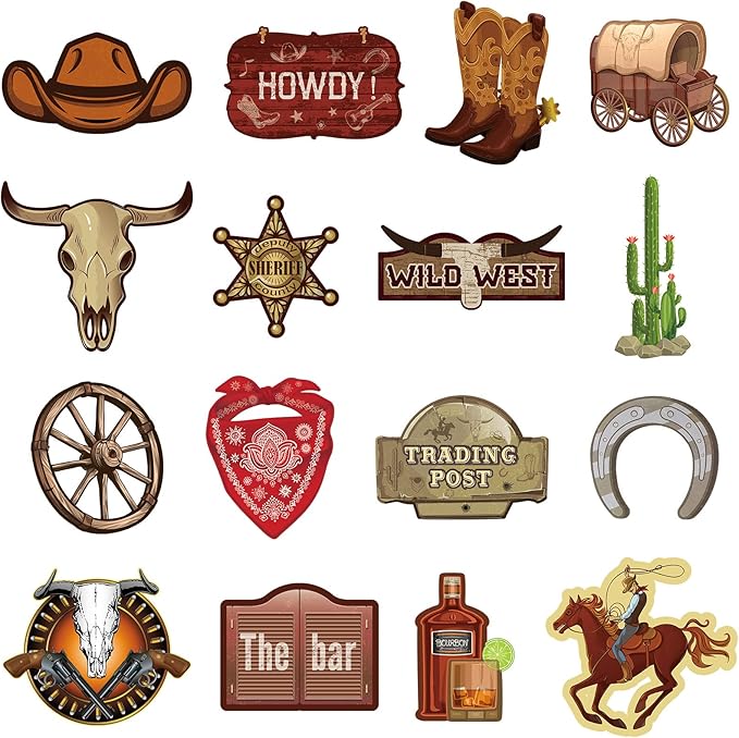Amazon.com: 32 Pieces Western Party Decorations Cowboys Party Favors ...