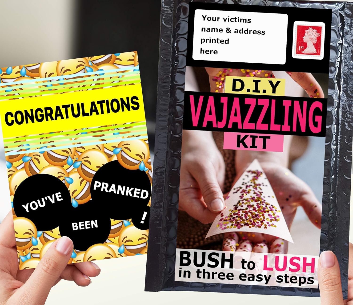 VAJAZZLING KIT - Prank Gift Bubble Envelopes - Funny & Rude Joke Mail ...