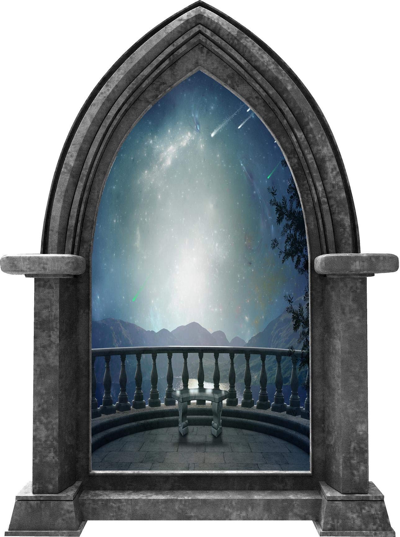 Amazon.com: 24" Castle Scape Balcony Mountain View Granite Castle ...