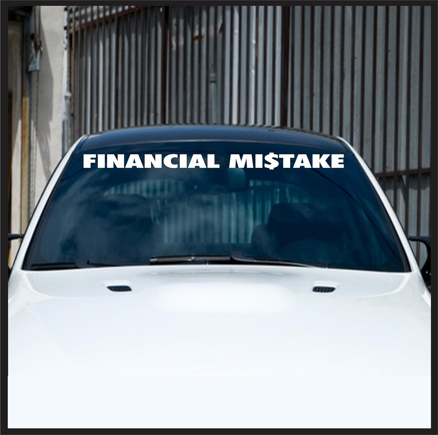 Amazon.com: Sticker Connection | Financial Mistake | Windshield Banner ...