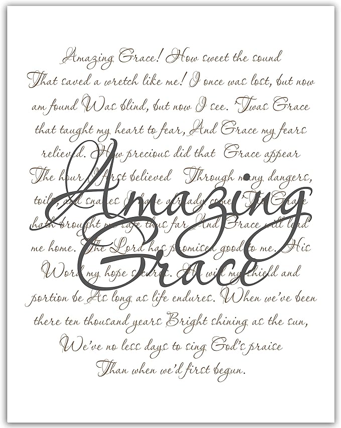 Amazon.com: Amazing Grace Poster,Amazing Grace Wall Art For Prayer ...
