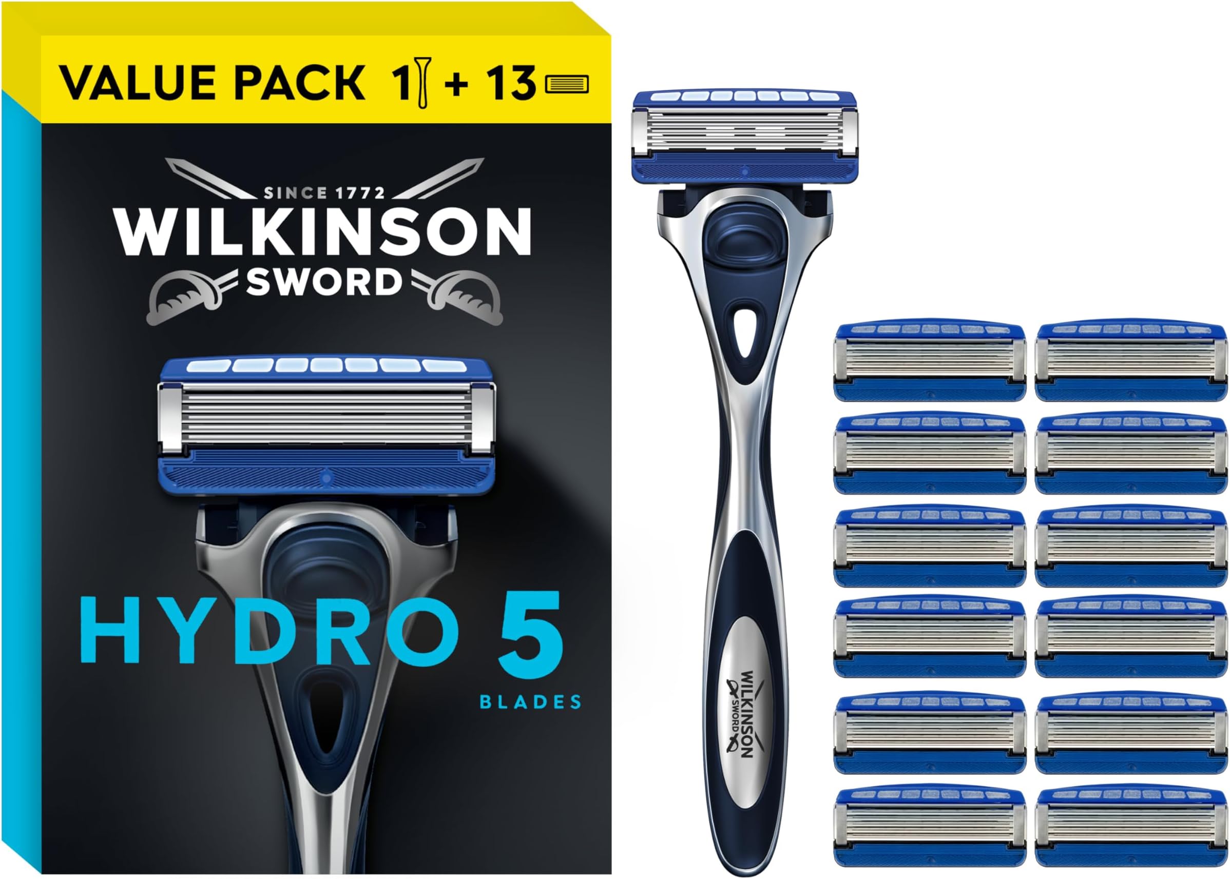 Amazon.com: Wilkinson Hydro 5 Skin Protection Razor, 13 Blade Refills ...