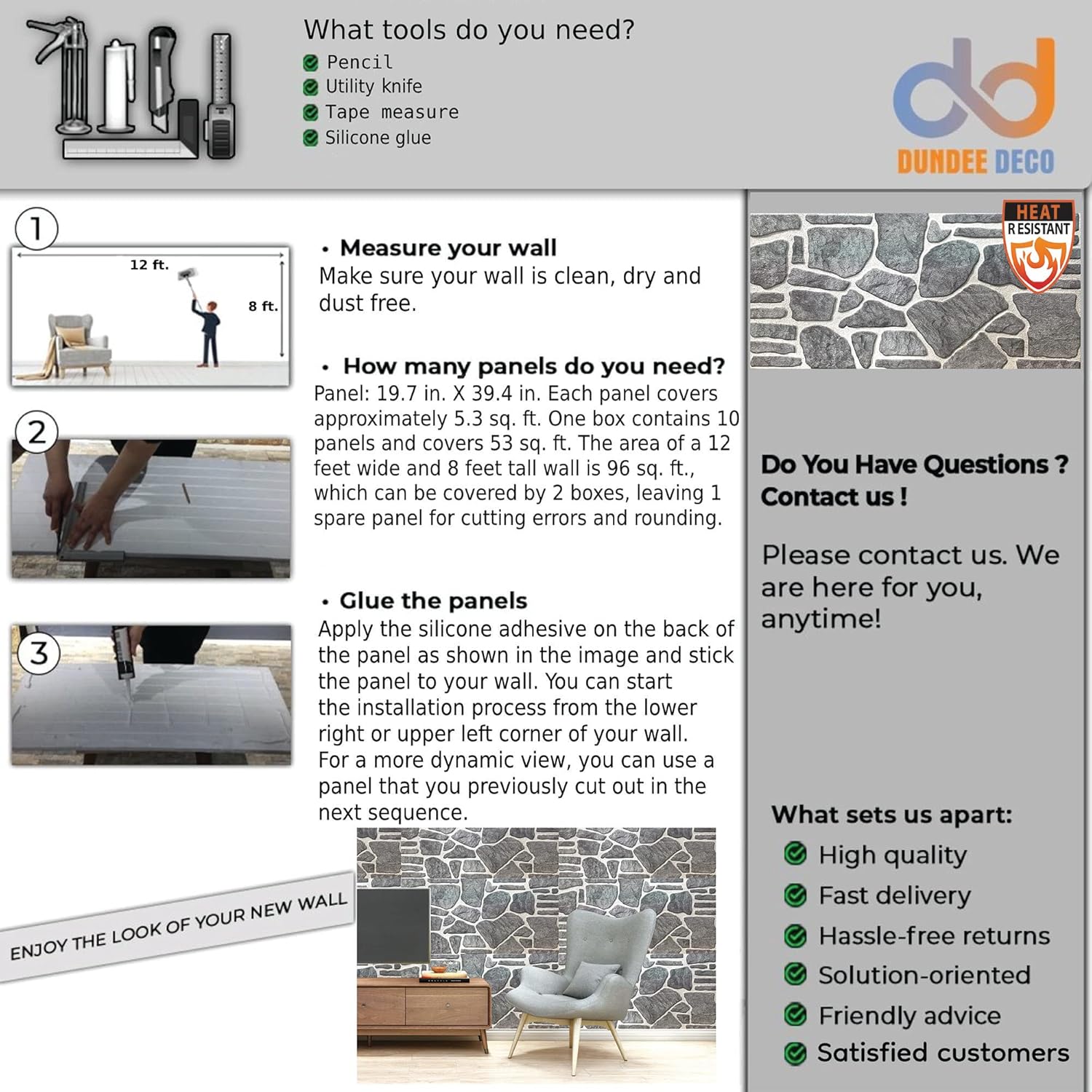 Dundee Deco Paneles de pared 3D, revestimiento, paneles de pared con ...