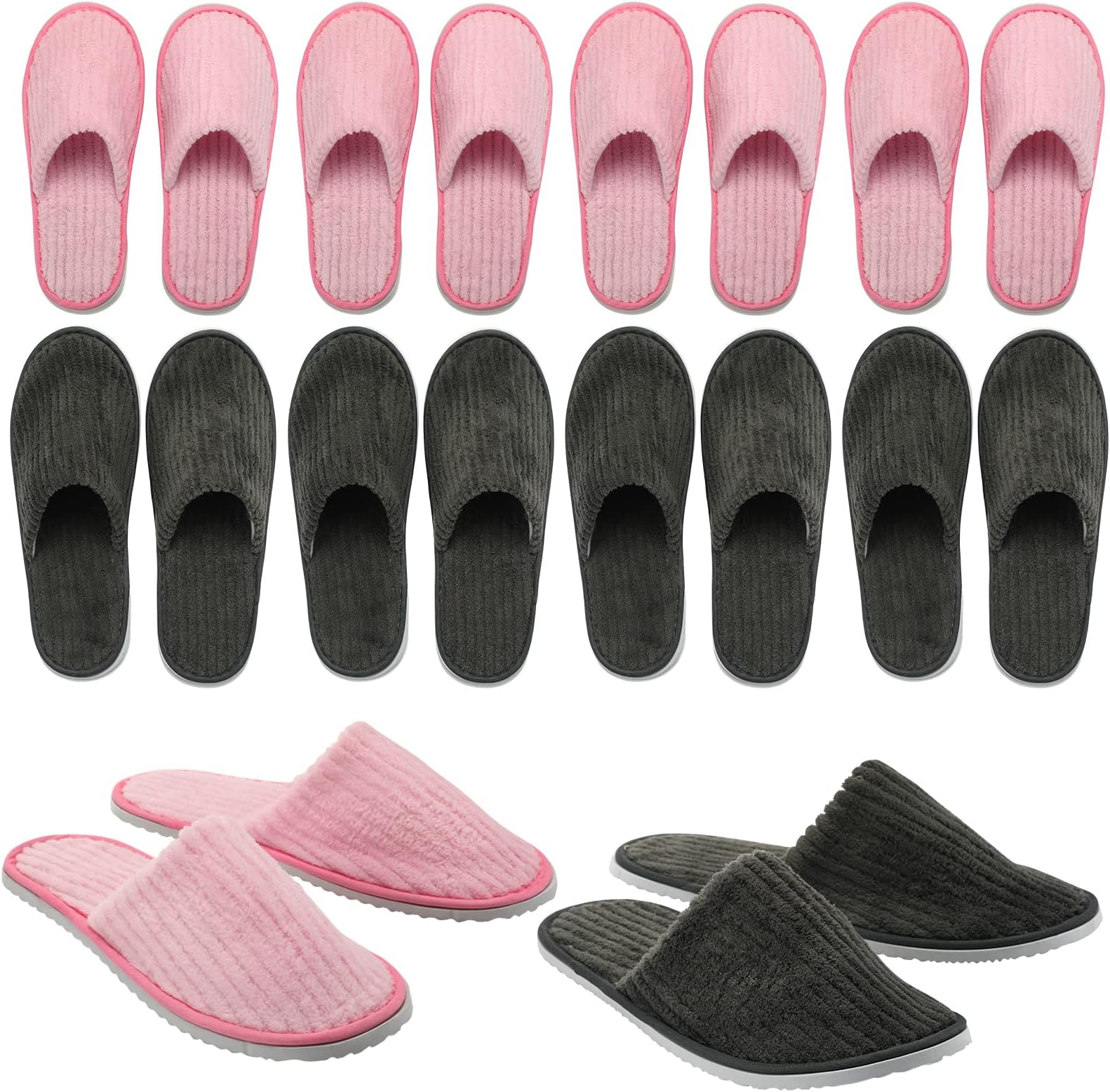 Amazon.com: Geyoga 10 Pairs Washable Disposable House Slippers Non Slip ...