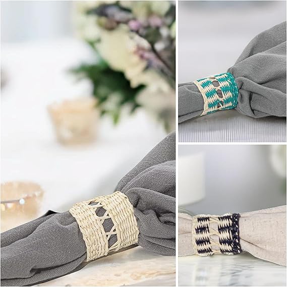 Amazon.com: Cayambu, Napkin Rings Set of 6, Farmhouse Napkin Rings ...