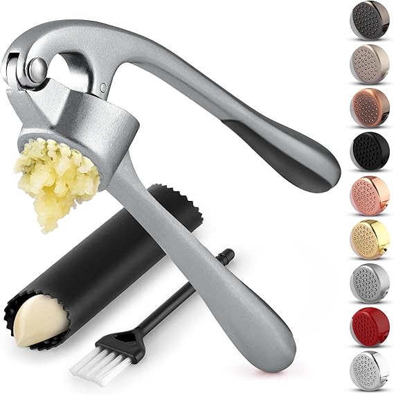 Amazon.com: Zulay Kitchen Premium Garlic Press Set - Rust Proof ...