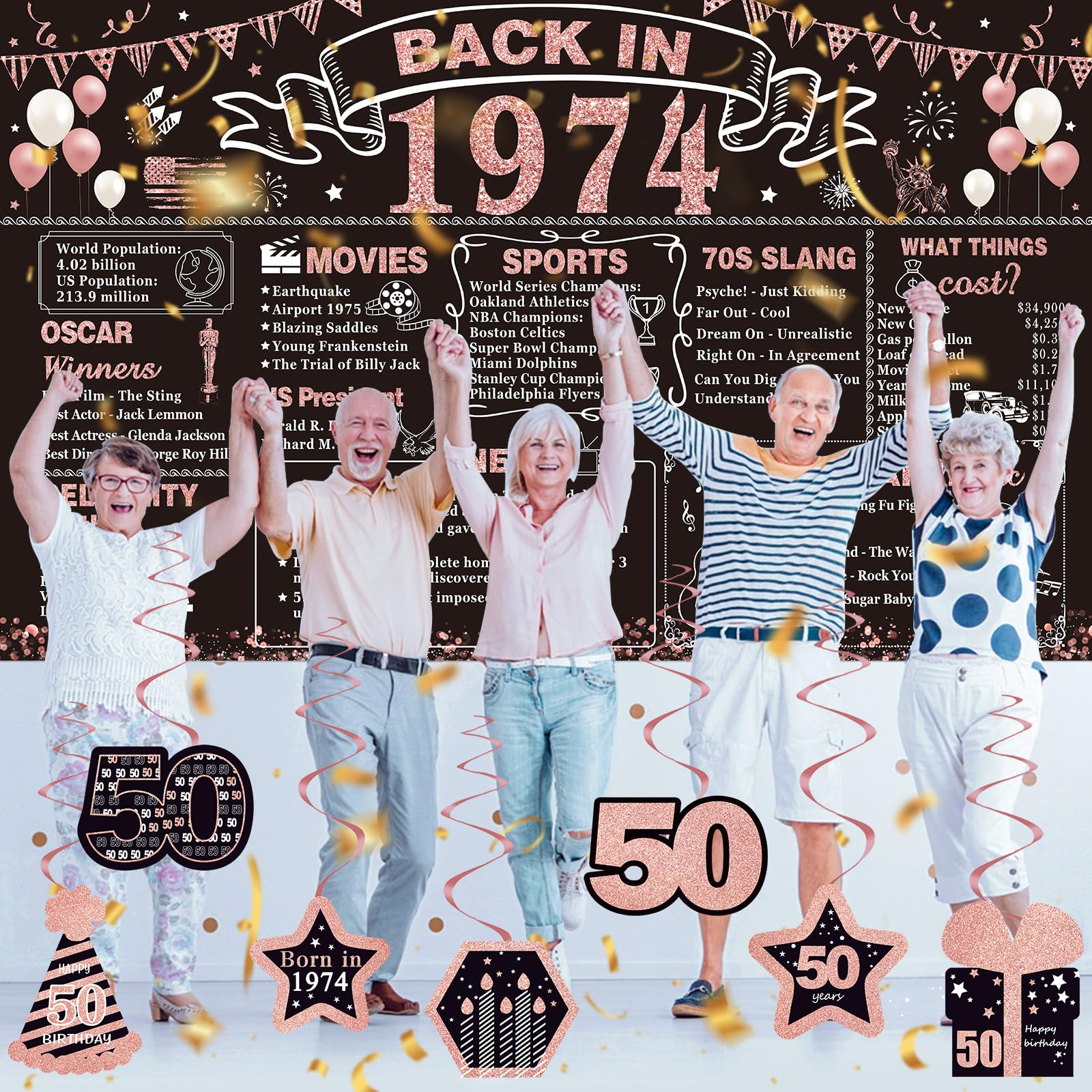 Snapklik.com : 50th Birthday Decorations For Women,16PCS Back In 1974 ...