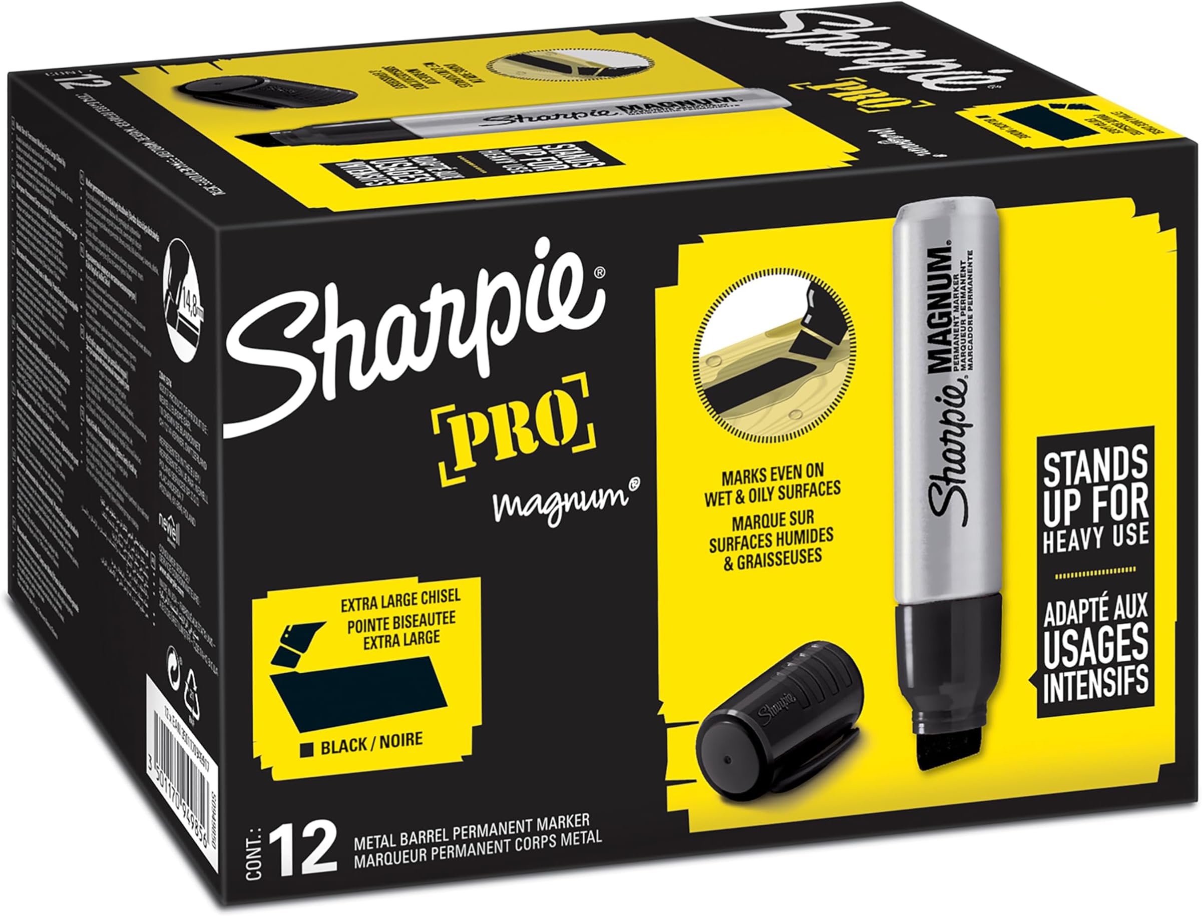 Amazon.com : Sharpie Pro Magnum Permanent Markers | Chisel Tip | Black ...