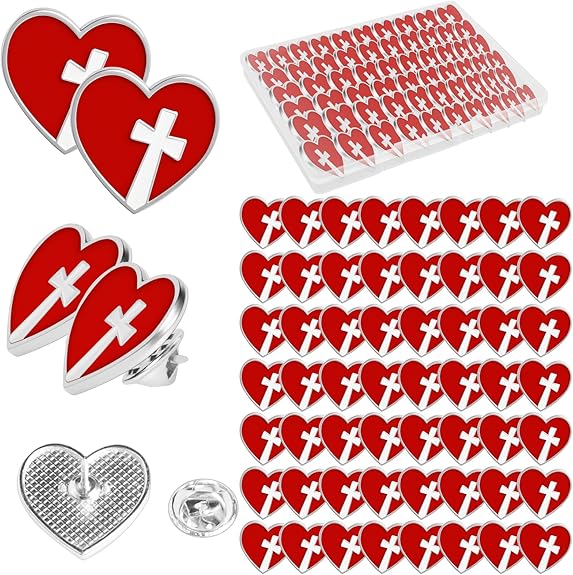 Amazon.com: CONEHOY 60 Pcs Religious Sacred Heart of Jesus Pins Bulk ...