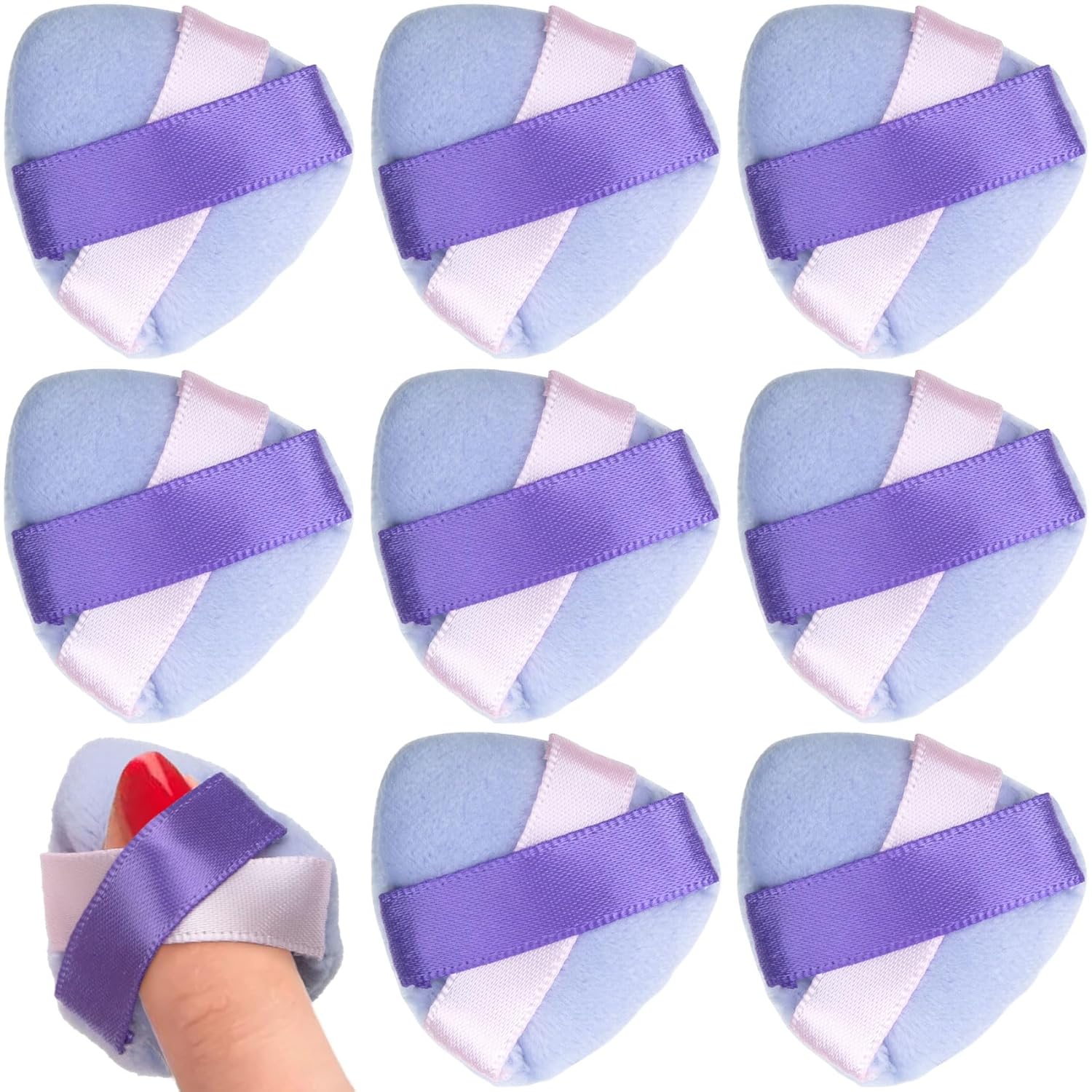 Amazon.com : Pndeyo 10pcs Triangle Finger Powder Puff, Portable Mini ...