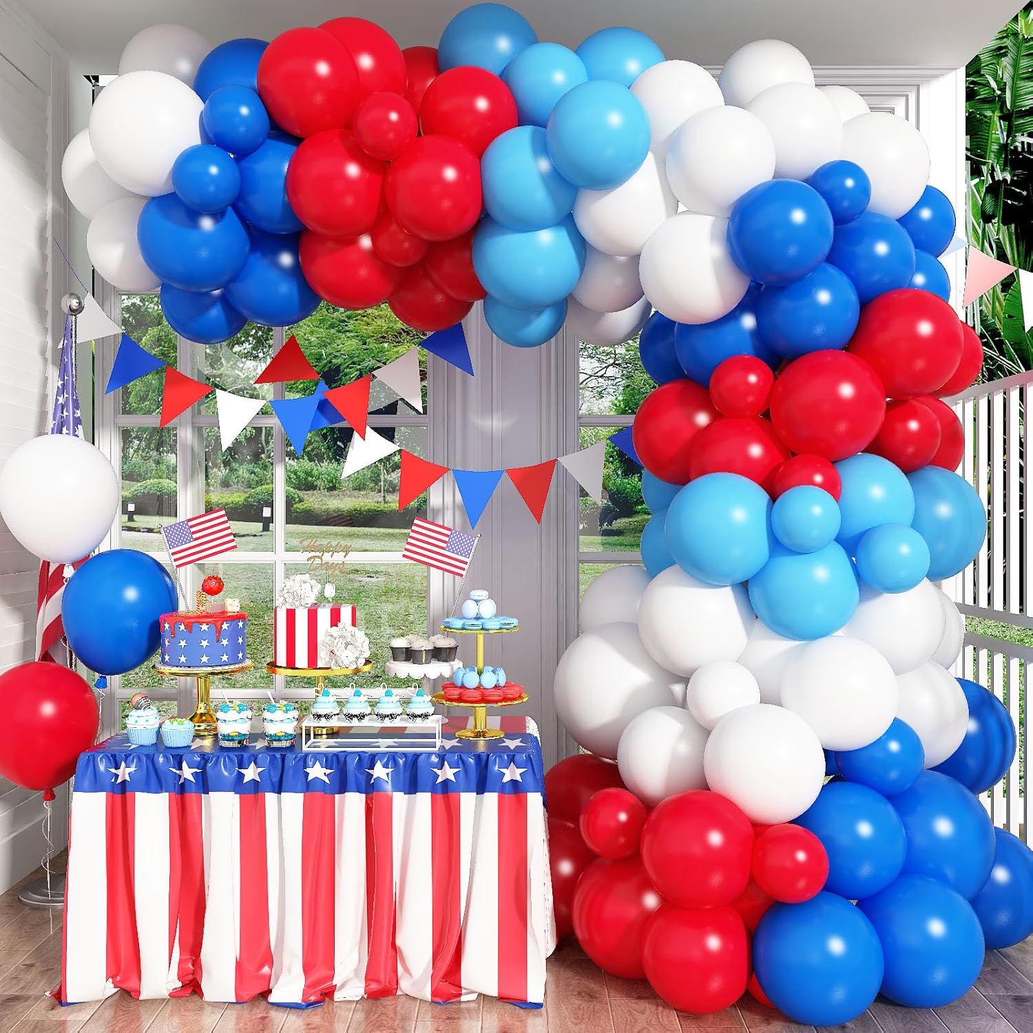 Amazon.com: Red White and Blue Balloon Garland Arch Kit, 102 Pcs Royal ...