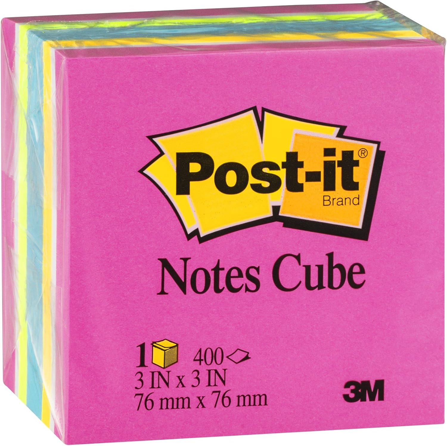 Amazon.com: "Post-It Notes Cube Ultra Colors 3""X3"" 400 Ct" : Office ...