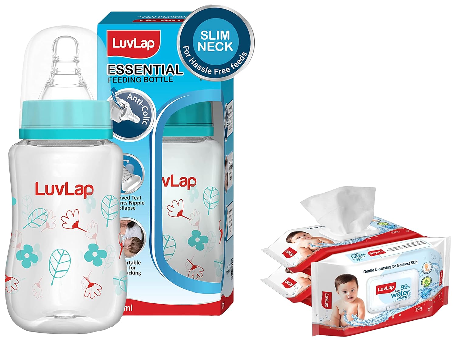 Buy LuvLap 99% Pure Water Baby Wipes & Nourishing cleansing, 72 Wipes ...