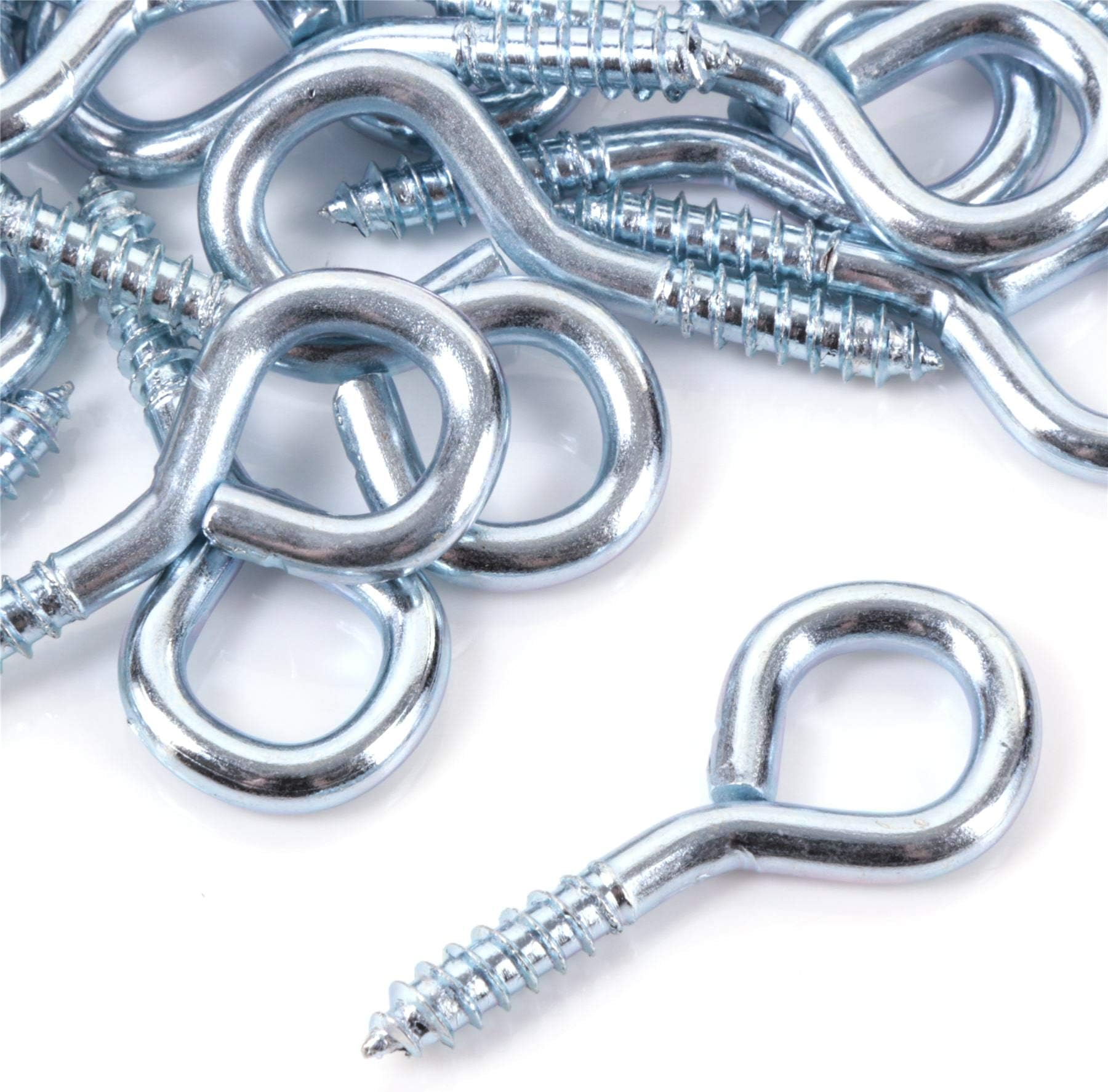 Pack of 100 Metal 30mm Screw Eyes - Heavy Duty Loop/Vine/Hoop/Frame Eye ...