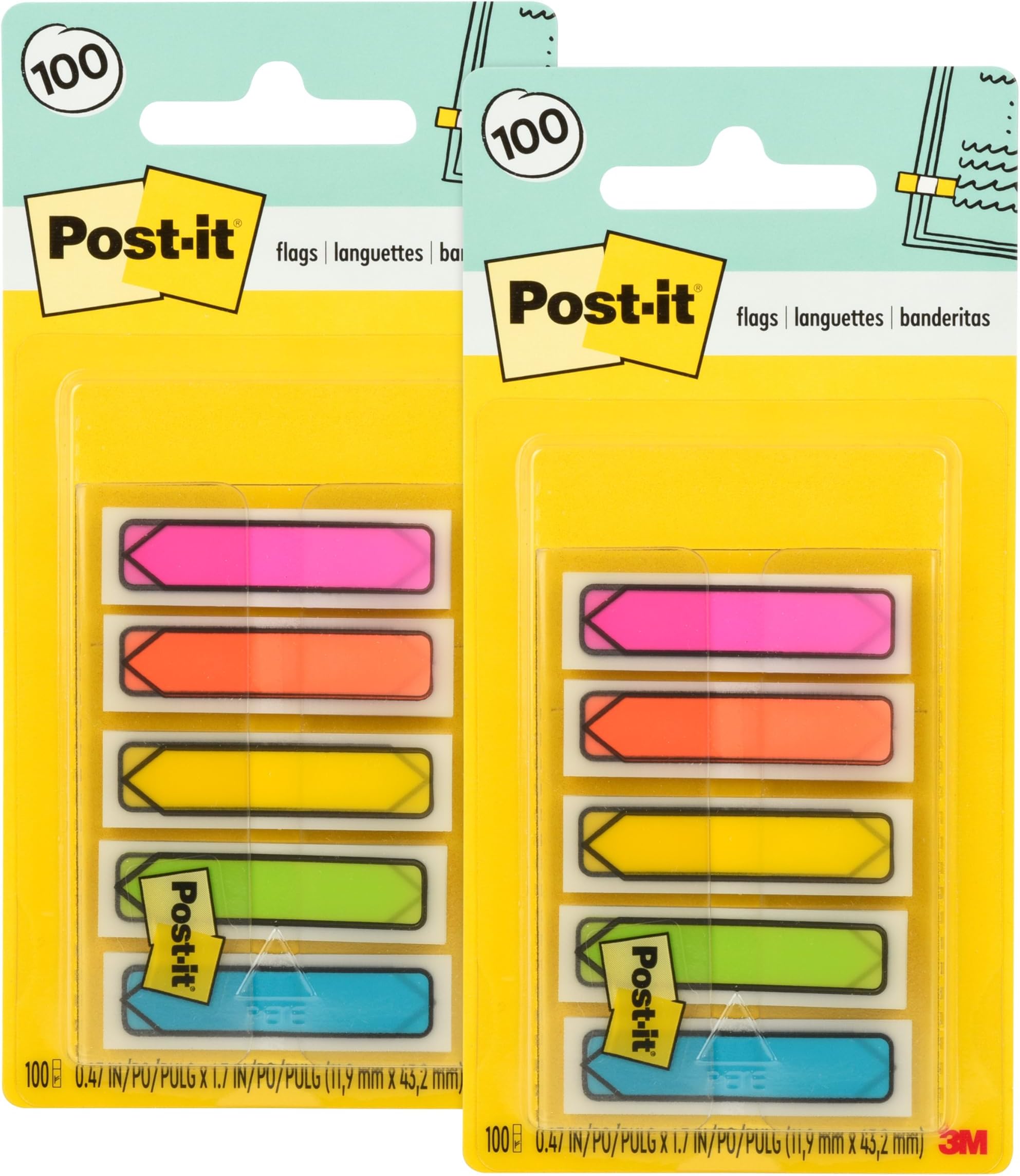 Amazon.com : Post-it Arrow Flags, Assorted Bright Colors, .47 in Wide ...