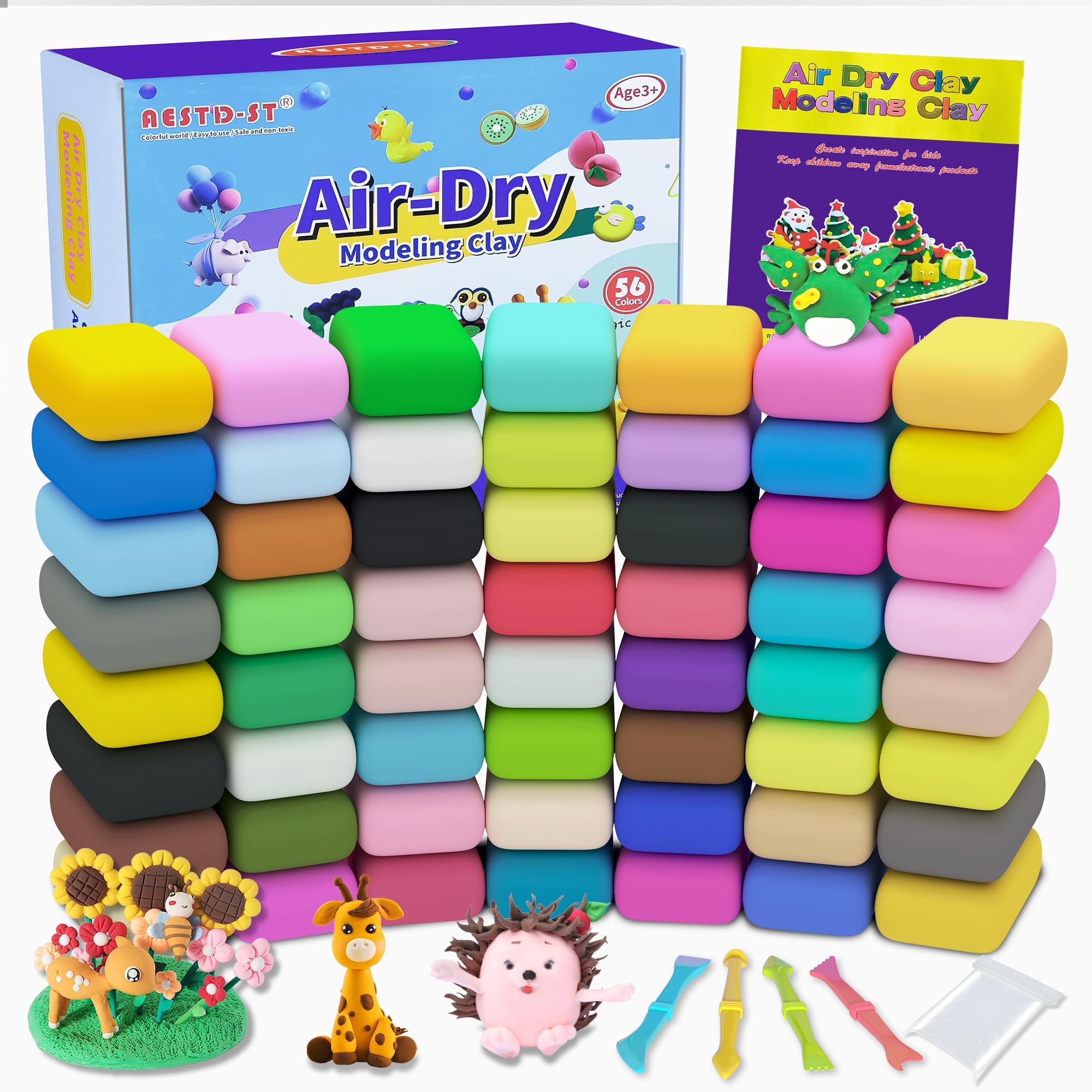 Air Dry Clay 56 Colors, Modeling Clay for Kids, DIY Model Magic Clay ...