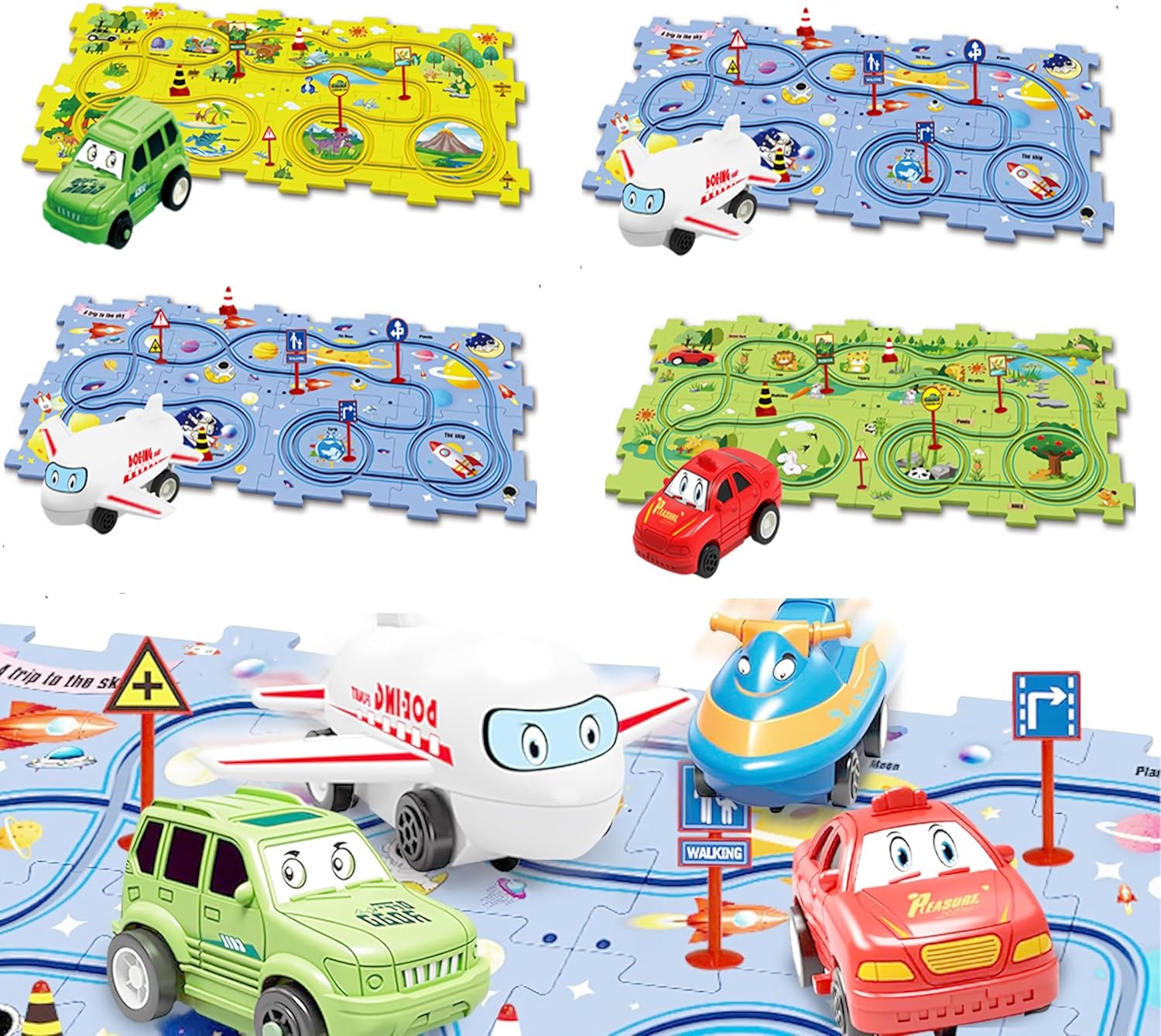 Amazon.com: DIY Assemble Children's Educational Puzzle Racer Kids Car ...