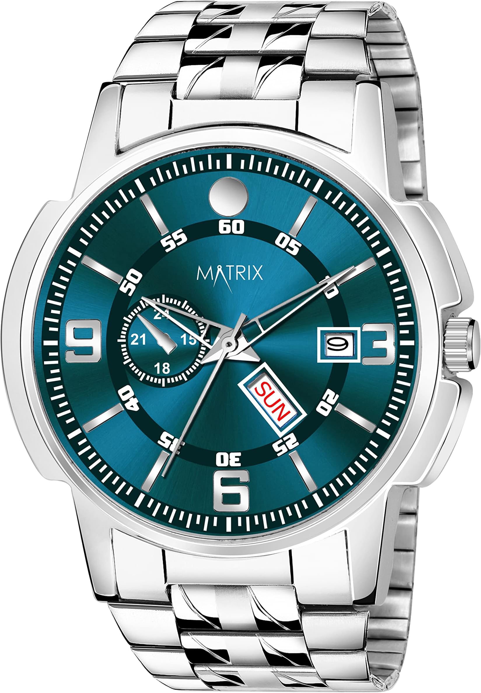 Buy Matrix Black, Blue, White Dial, Day & Date Functioning, Stainless ...