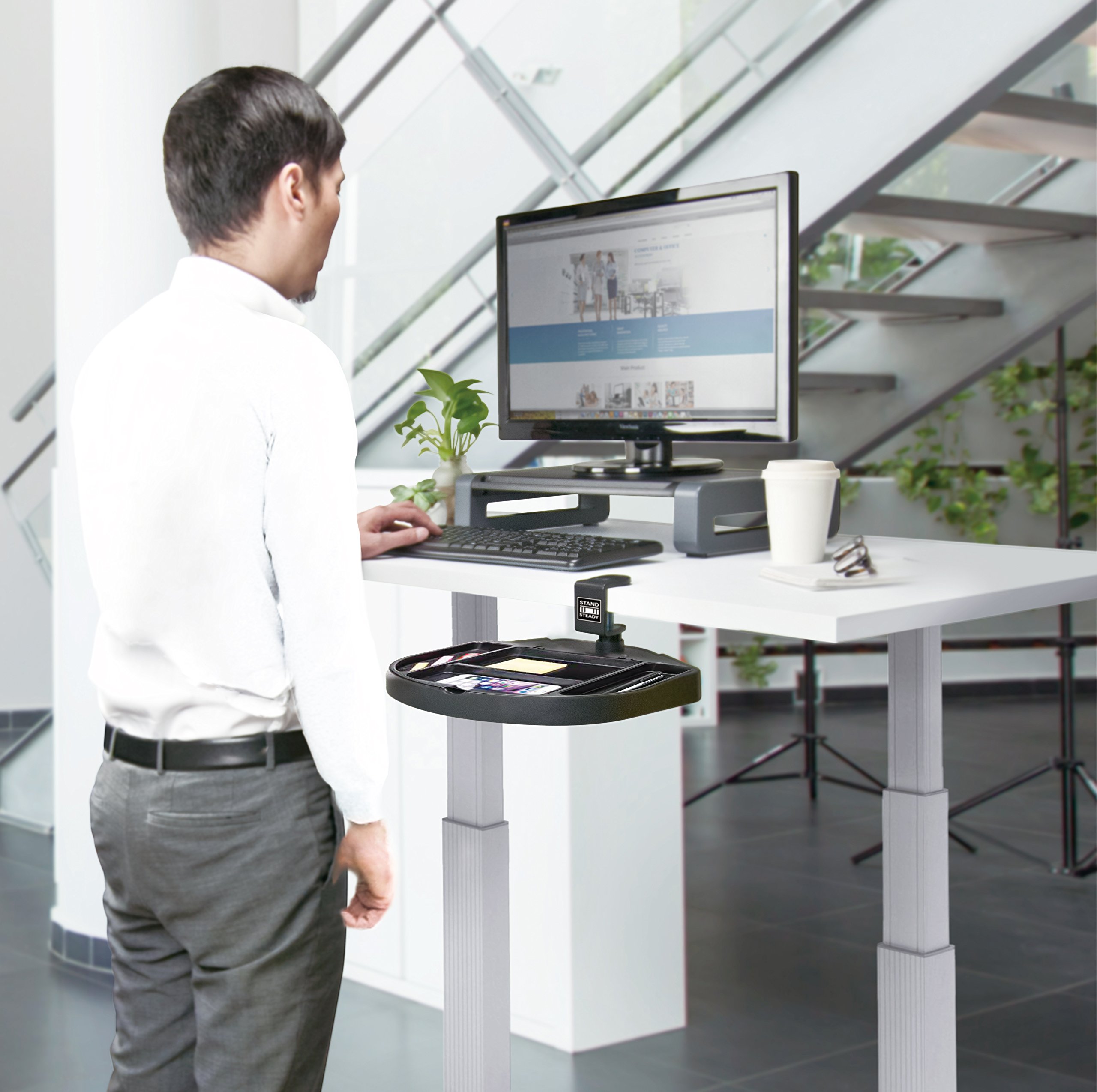 Stand Steady Original Desk Potato - Clamp-On Swivel Pencil Drawer and ...