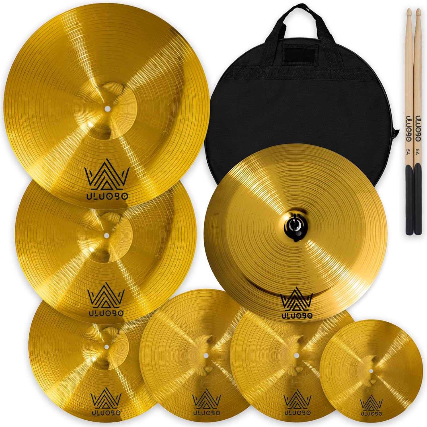 Amazon.com: ULUOBO Cymbal Pack, Cymbal Set for Drums, Drum Set Symbols ...