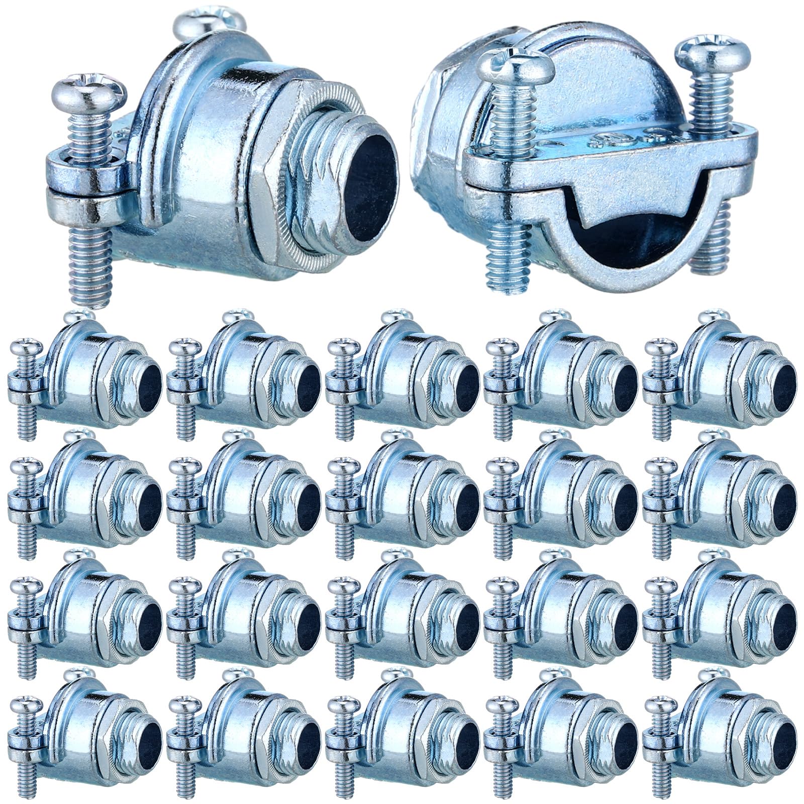 Saysurey Nm Clamp Type Cable Connectors 1/4 Inch Metal Electrical Box ...