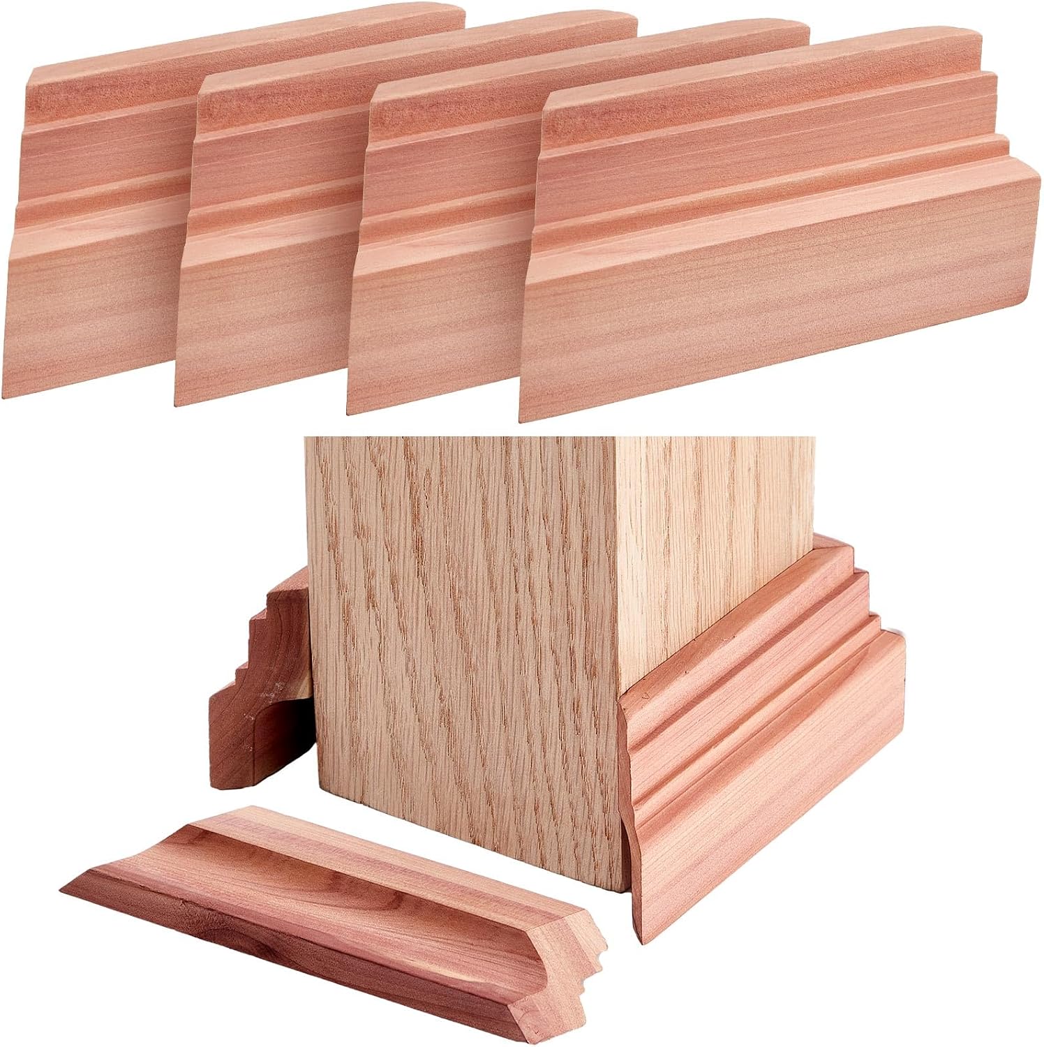 Amazon.com: Blulu 2 Set/ 8 Pcs 4 x 4 Inch Post Base Trim for 3.5 in ...