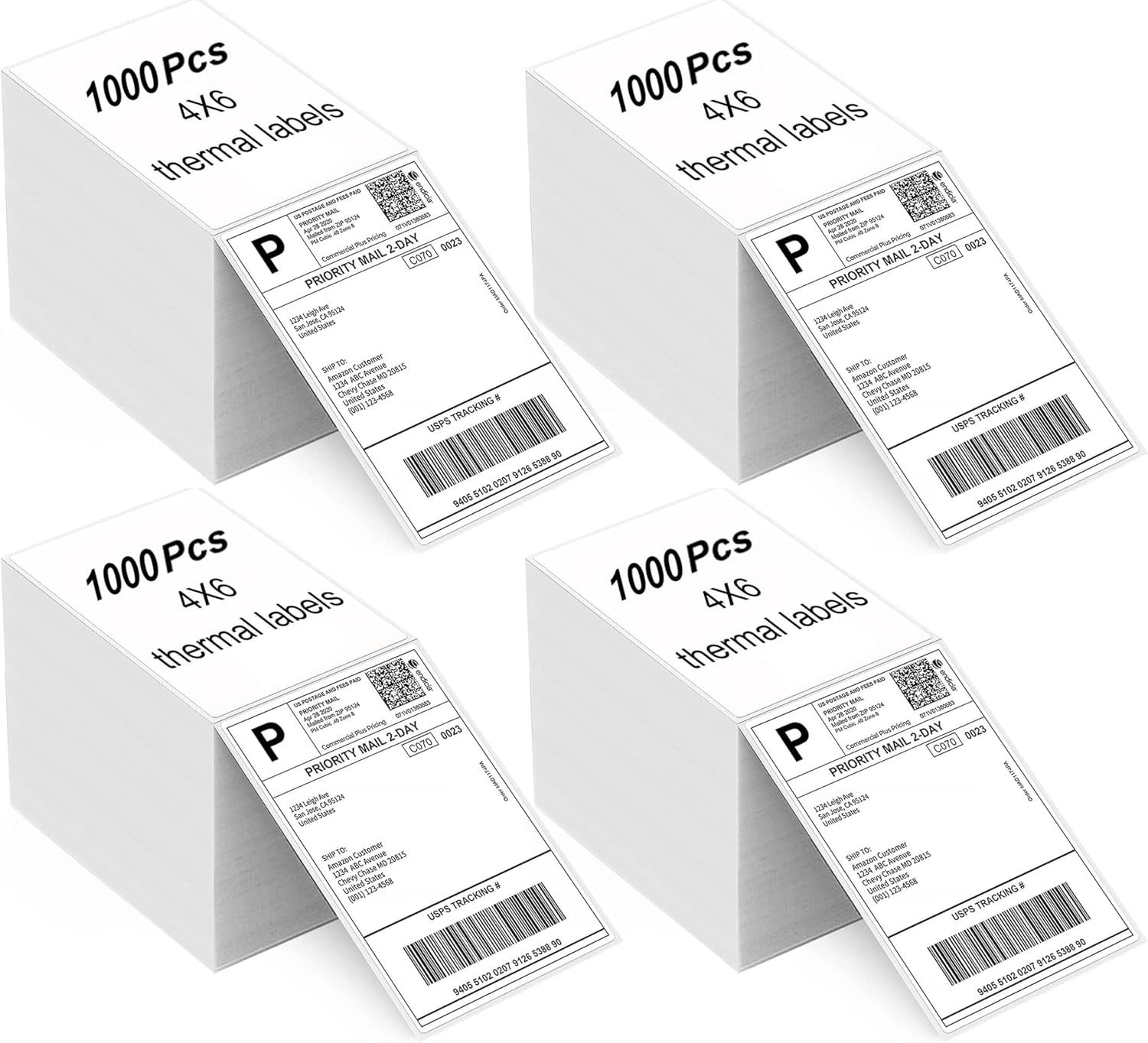 Amazon.com : MBLABEL 4"x6" Direct Thermal Labels, Fan-Fold Thermal ...