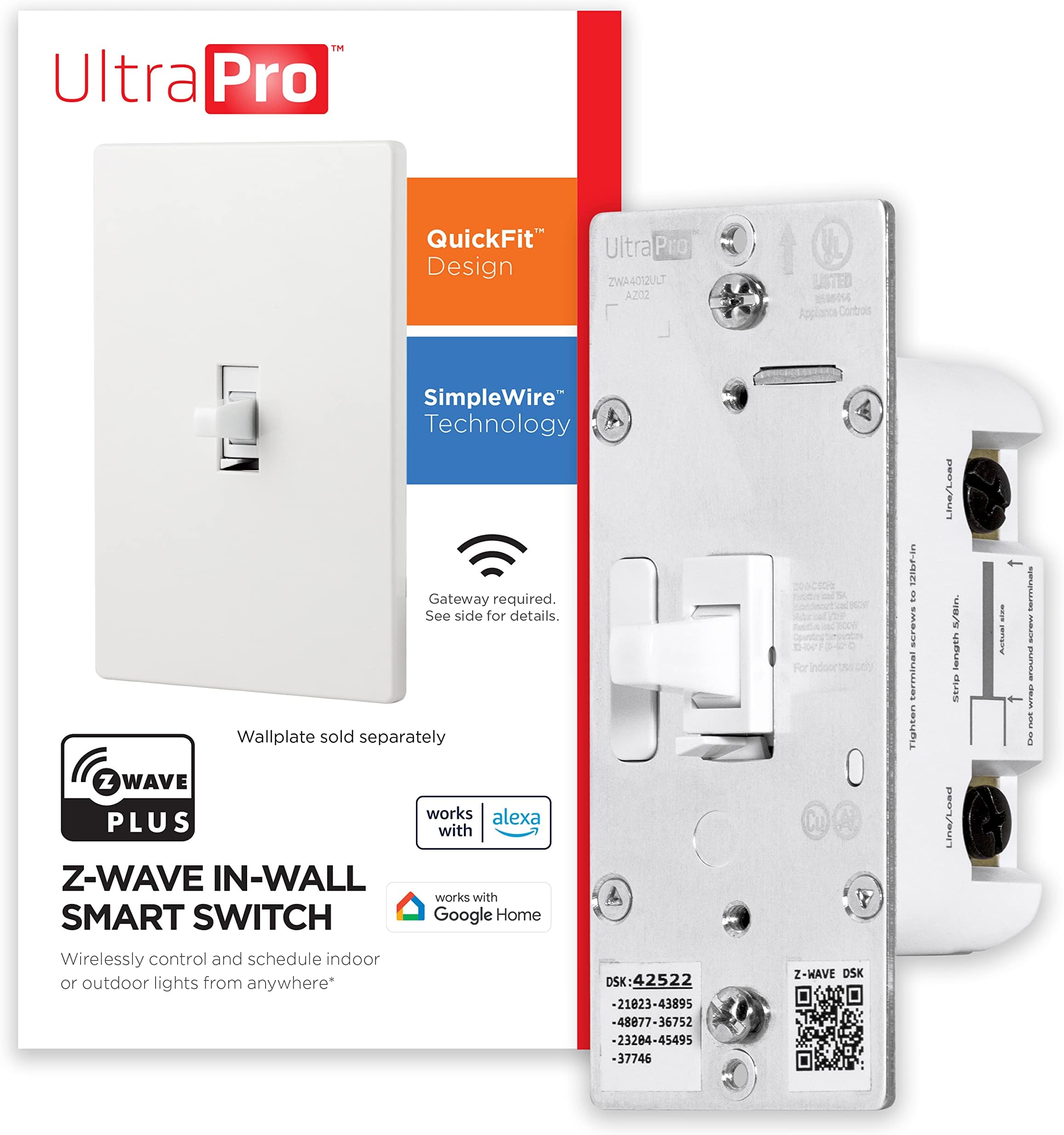 Amazon.com: UltraPro 700 Series Z-Wave In-Wall Smart Light Switch with ...