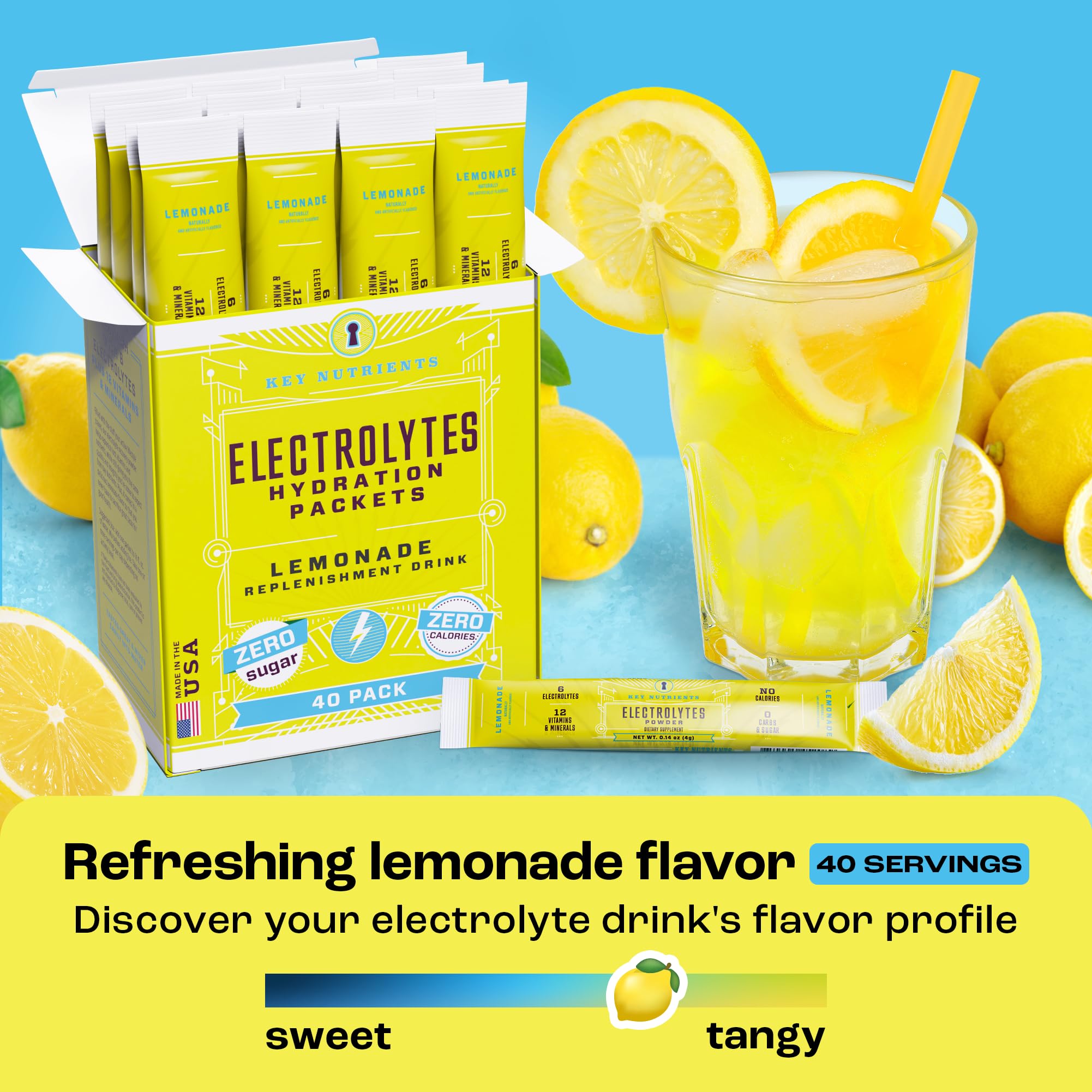Snapklik.com : KEY NUTRIENTS Electrolytes Powder Packets 40 Pack - No ...