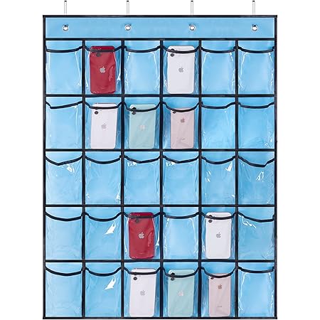 Amazon.com: SAVERHO 42 Pocket Classroom Pocket Chart for Cell Phones ...